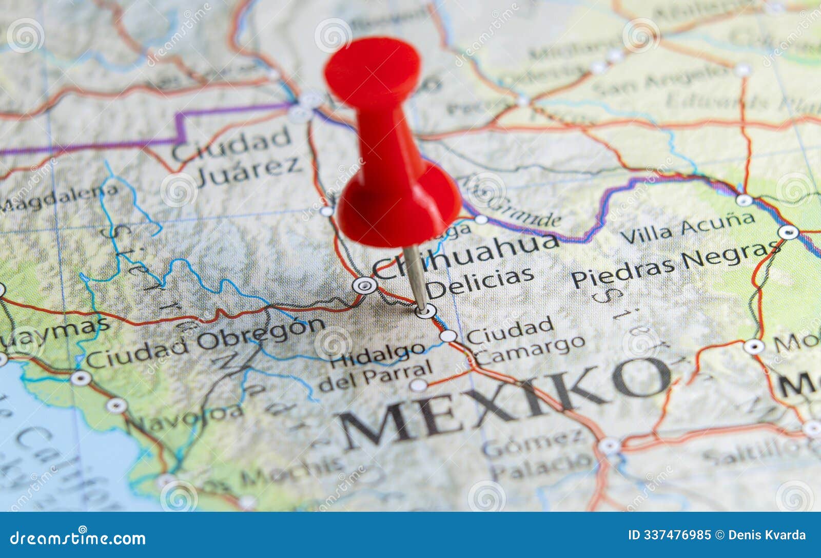 Delicias, Mexico Pin on Map Stock Image - Image of globe, freedom ...