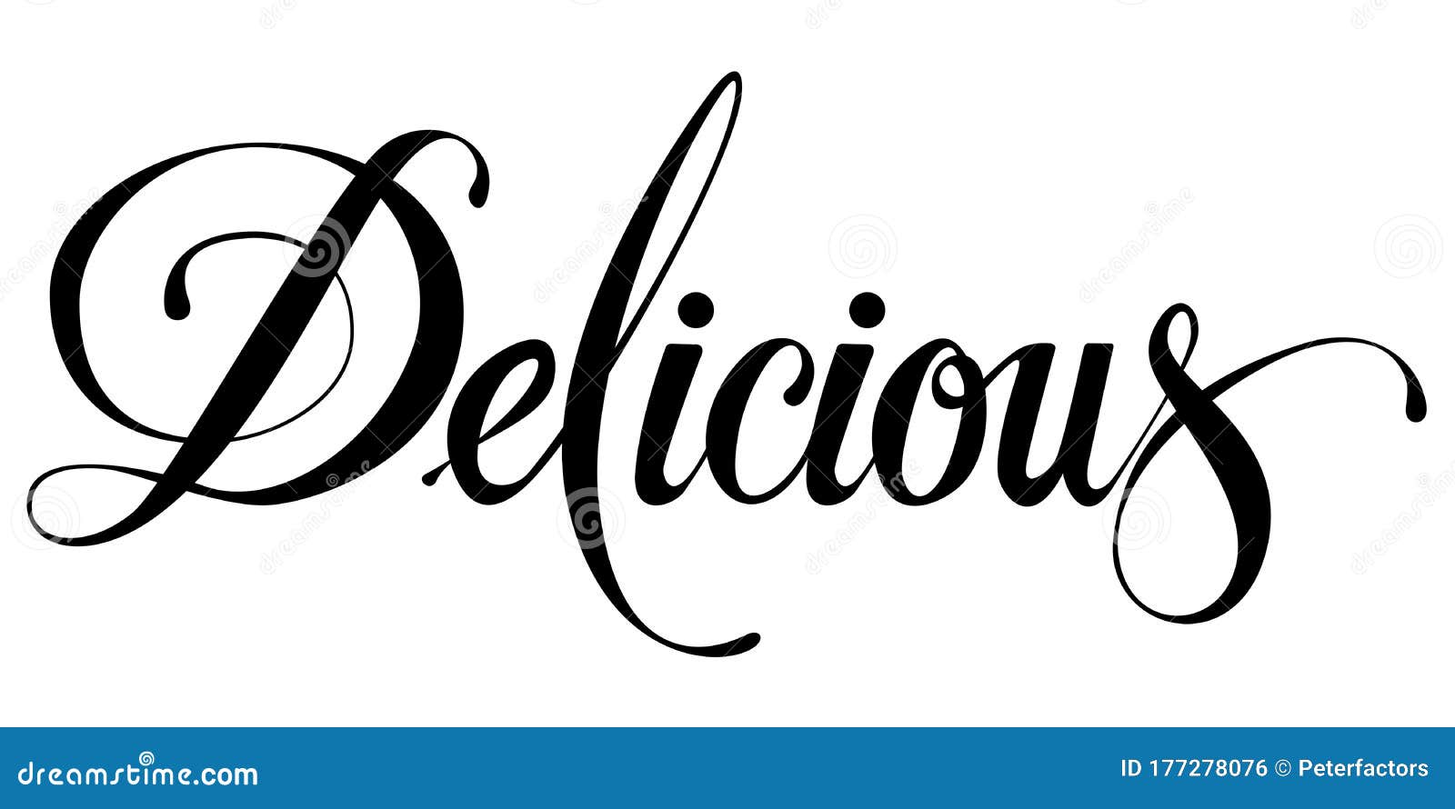 Delicious - Custom Calligraphy Text Stock Vector - Illustration of ...