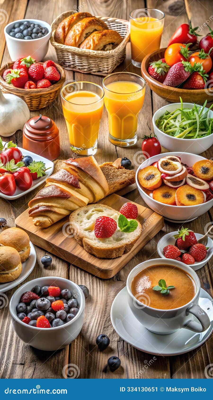 A Delicious and Appealing Breakfast Spread Stock Illustration ...