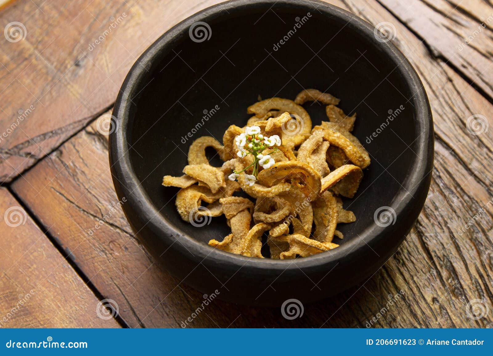 Delicious Appetizer of Fried Pork Rinds Stock Image - Image of snack ...