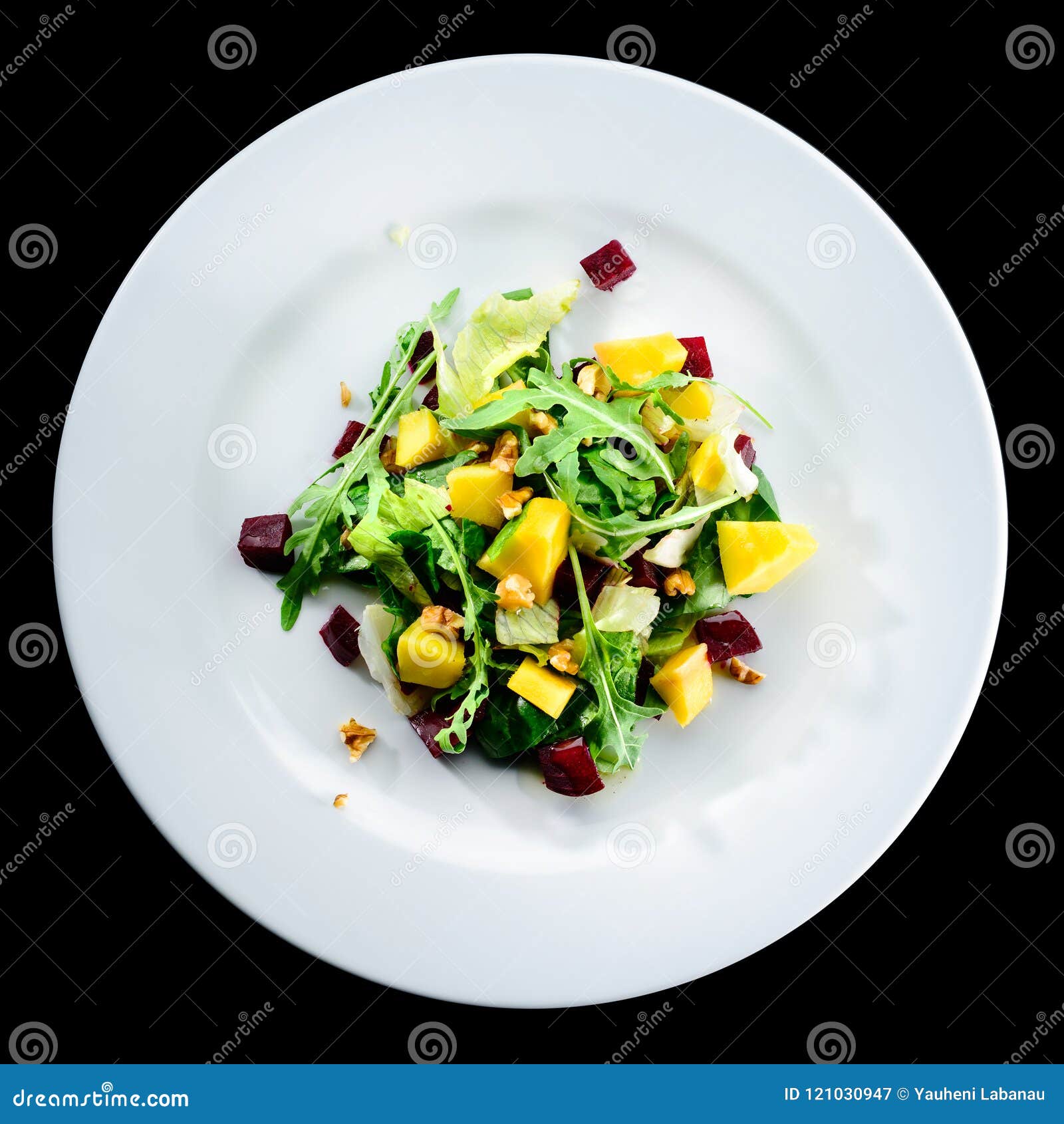Delicious and Appetizing Salad with Beetroot and Fruit Mango in Stock ...