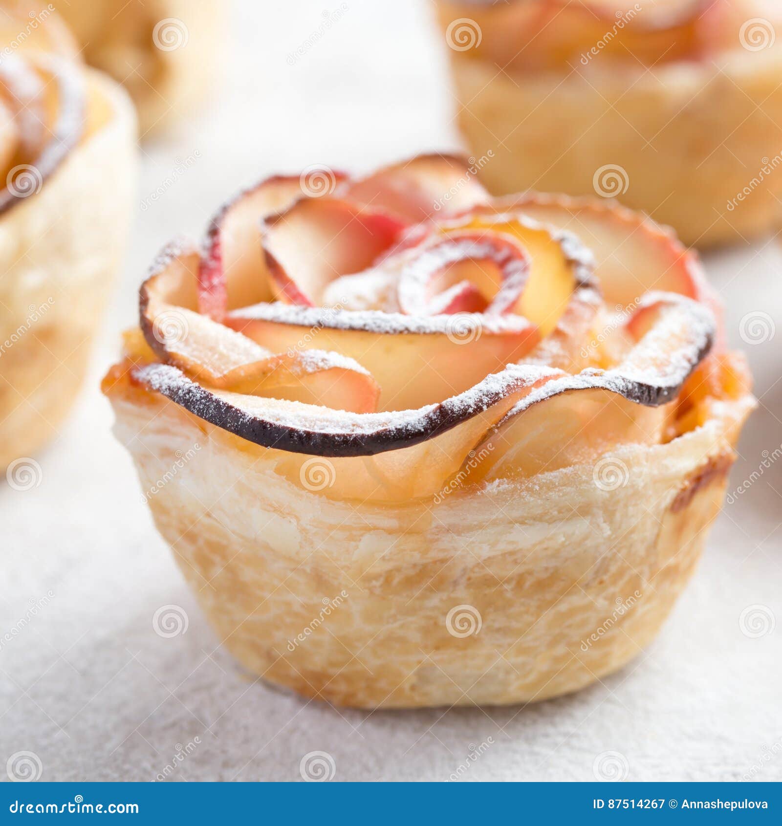 Delicious Apple Roses Puff Pastry Cakes Stock Image - Image of gourmet ...
