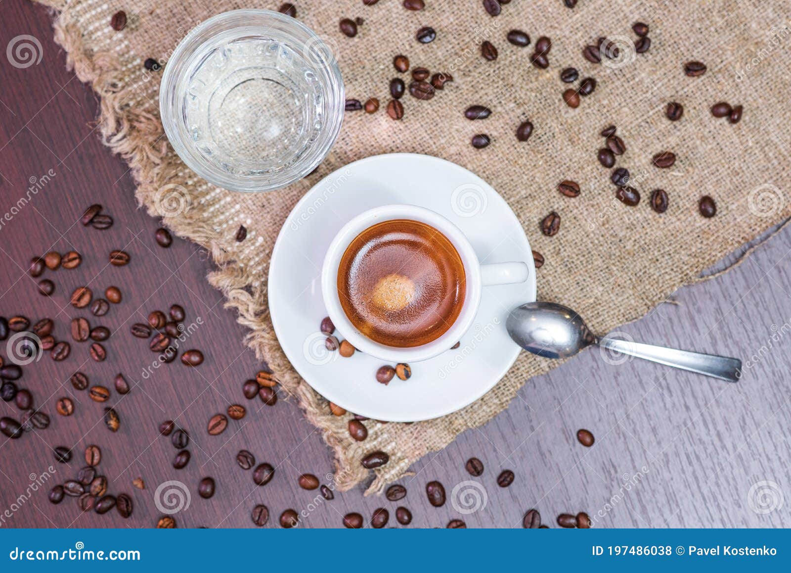Delicious, Aromatic and Refreshing Espresso with Coffee Beans and Water ...