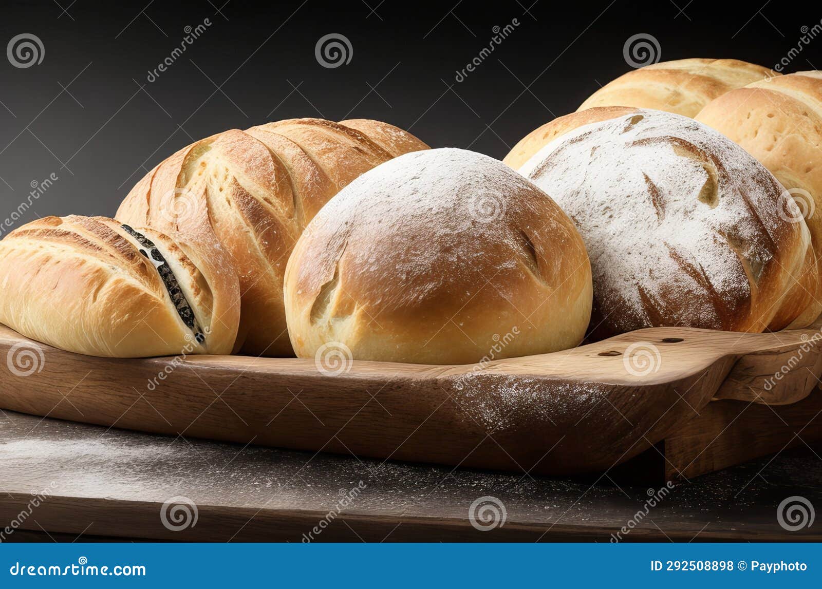 Delicious Assortment of Baked Bread and Rolls on a Rustic Black Bakery ...
