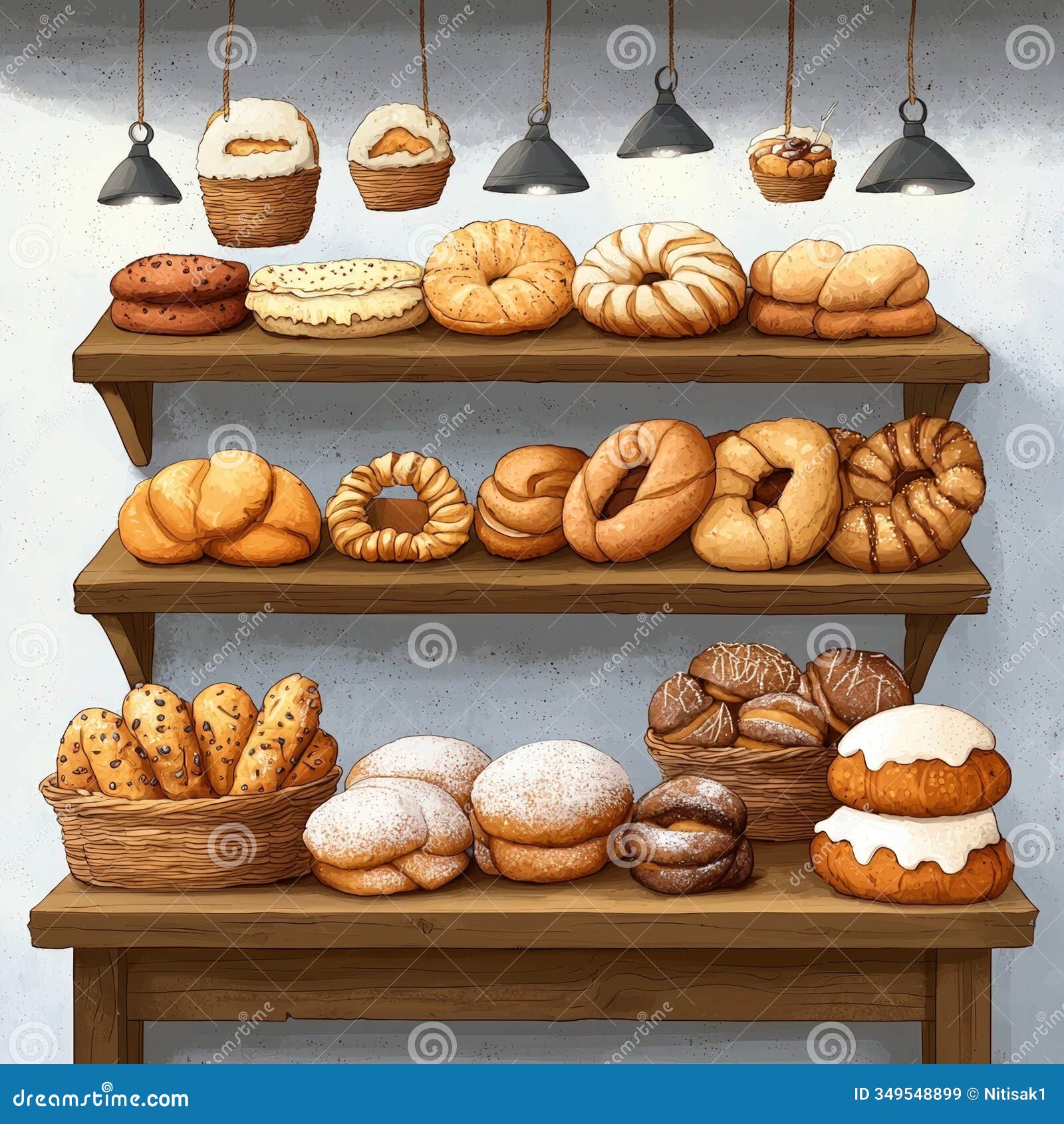 Delicious Assortment Of Baked Bread And Rolls On A Rustic Black Bakery ...