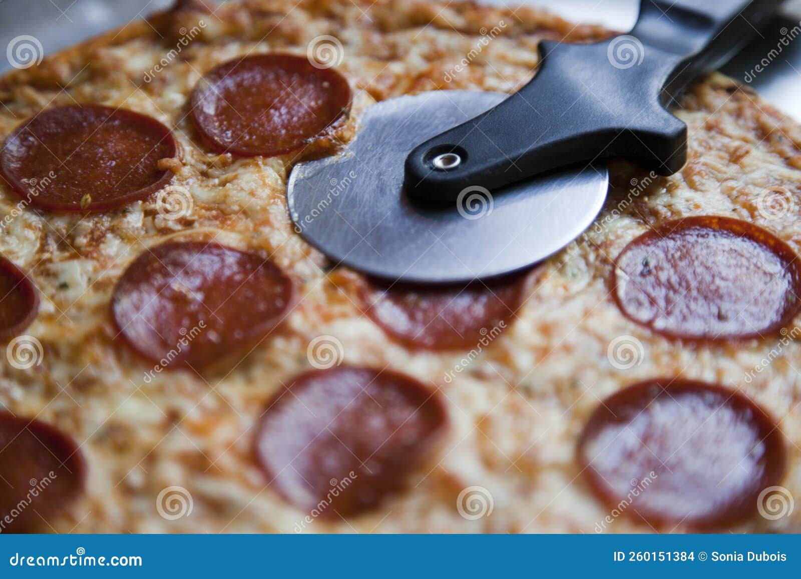 Delicious Baked Pepperoni and Cheese Pizza Stock Photo - Image of ...