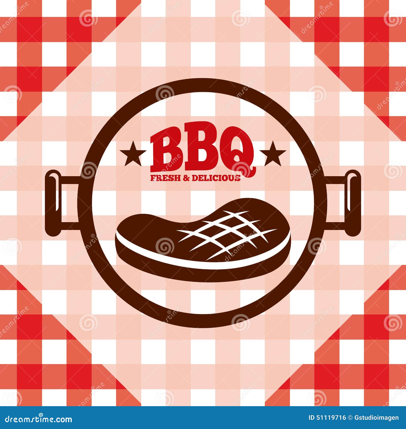 Delicious barbecue stock vector. Illustration of fried - 51119716