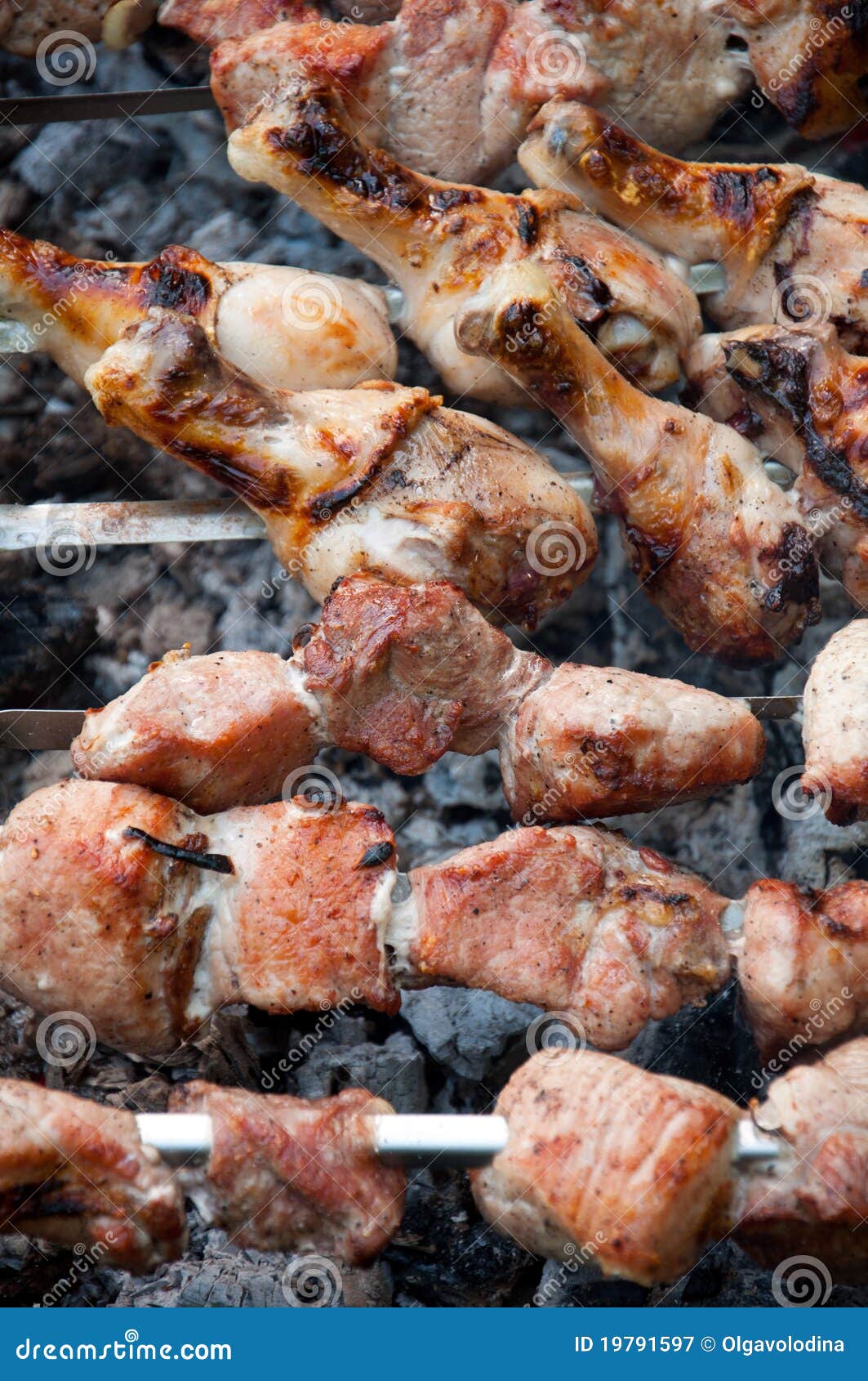 A Delicious Barbecue on the Grill. Stock Image - Image of kebab, meat ...