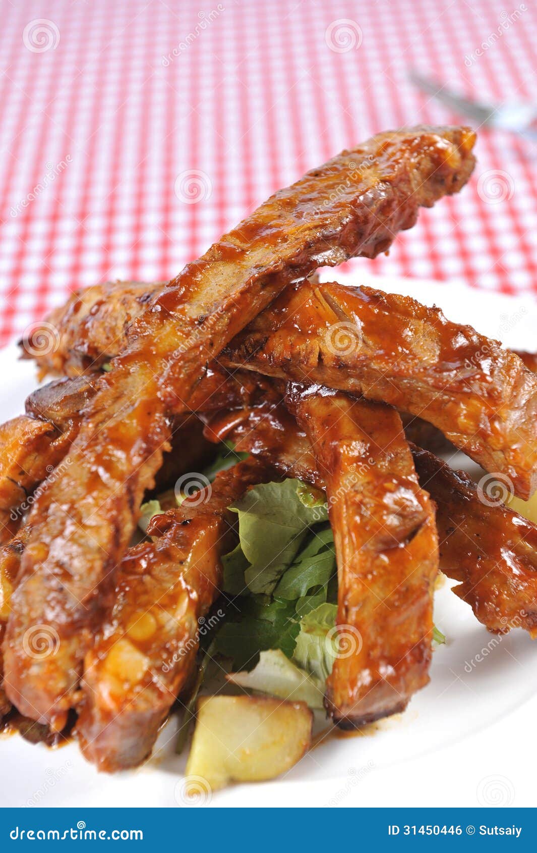 Delicious BBQ ribs stock photo. Image of meal, meat, dining - 31450446