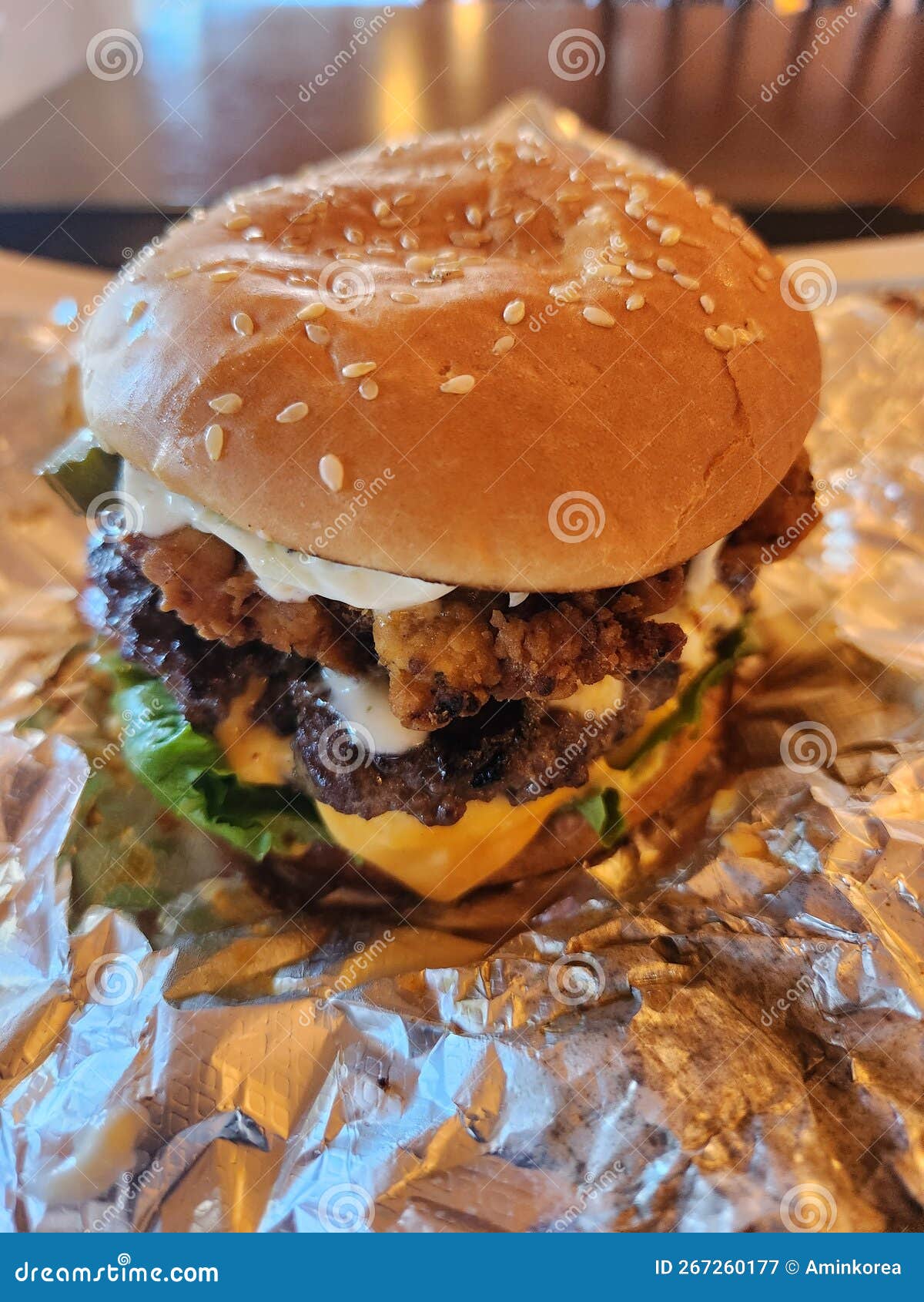 Delicious Beef and Chick Burger Stock Image - Image of menu, grilled ...