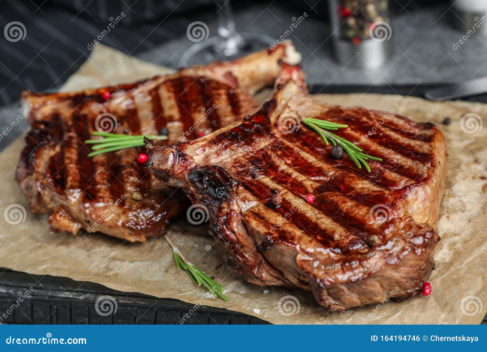 Delicious Beef Steaks on Table, Closeup Stock Photo - Image of organic ...
