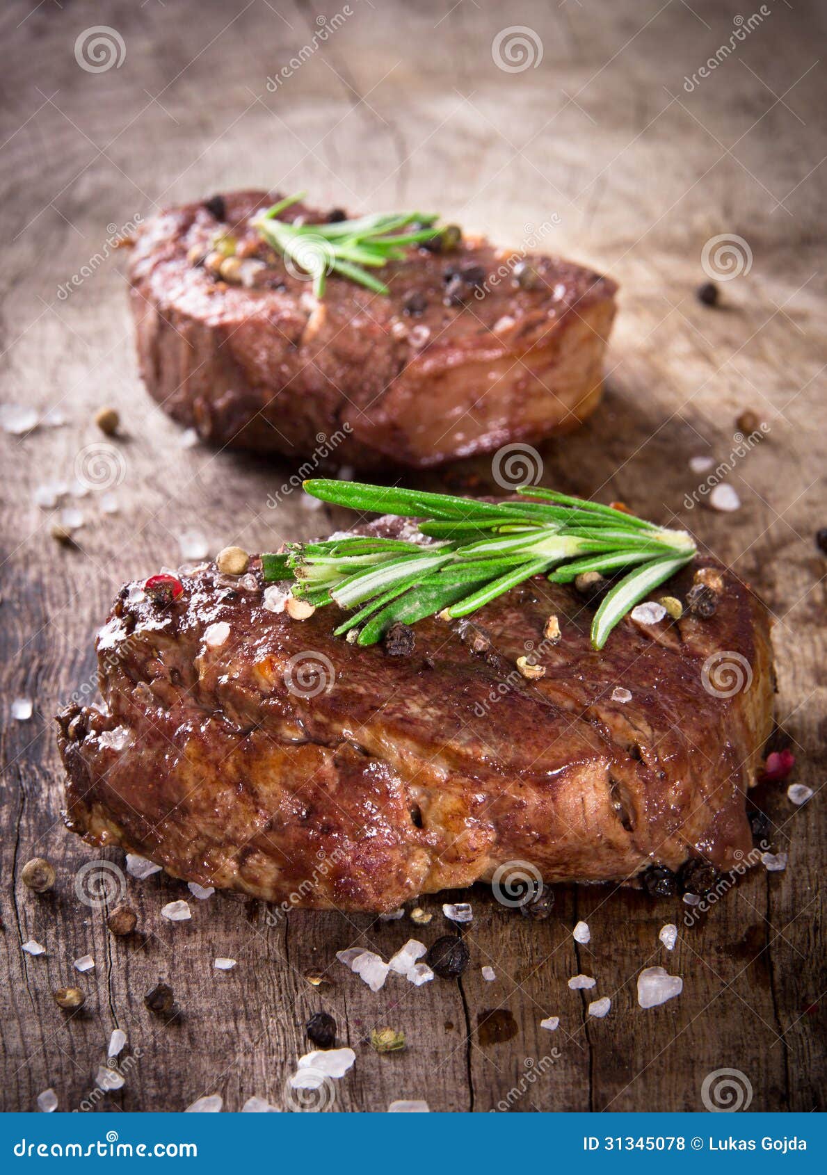 Delicious beef steaks stock photo. Image of meat, flame - 31345078