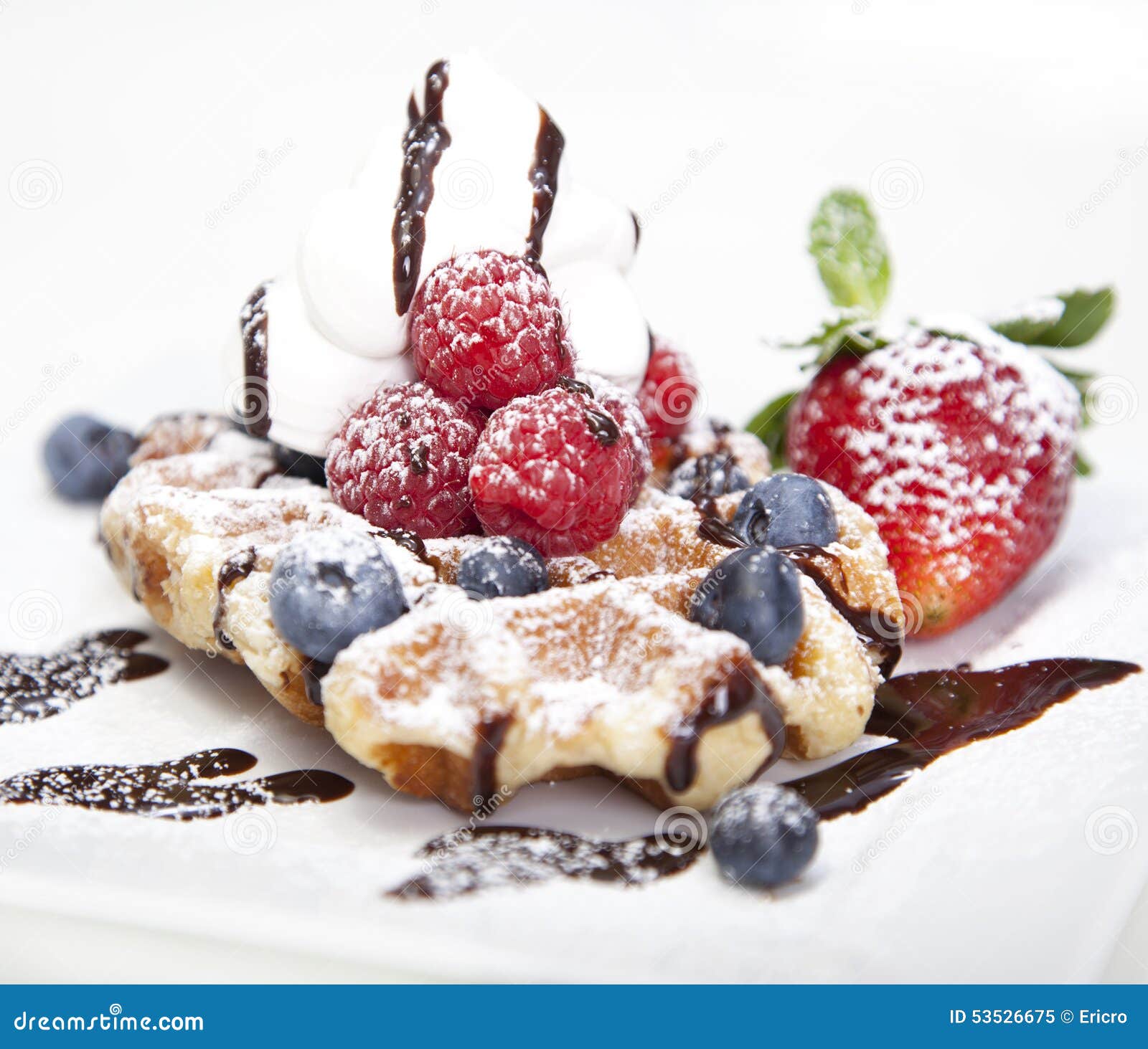 Delicious Belgian waffles stock image. Image of breakfast - 53526675
