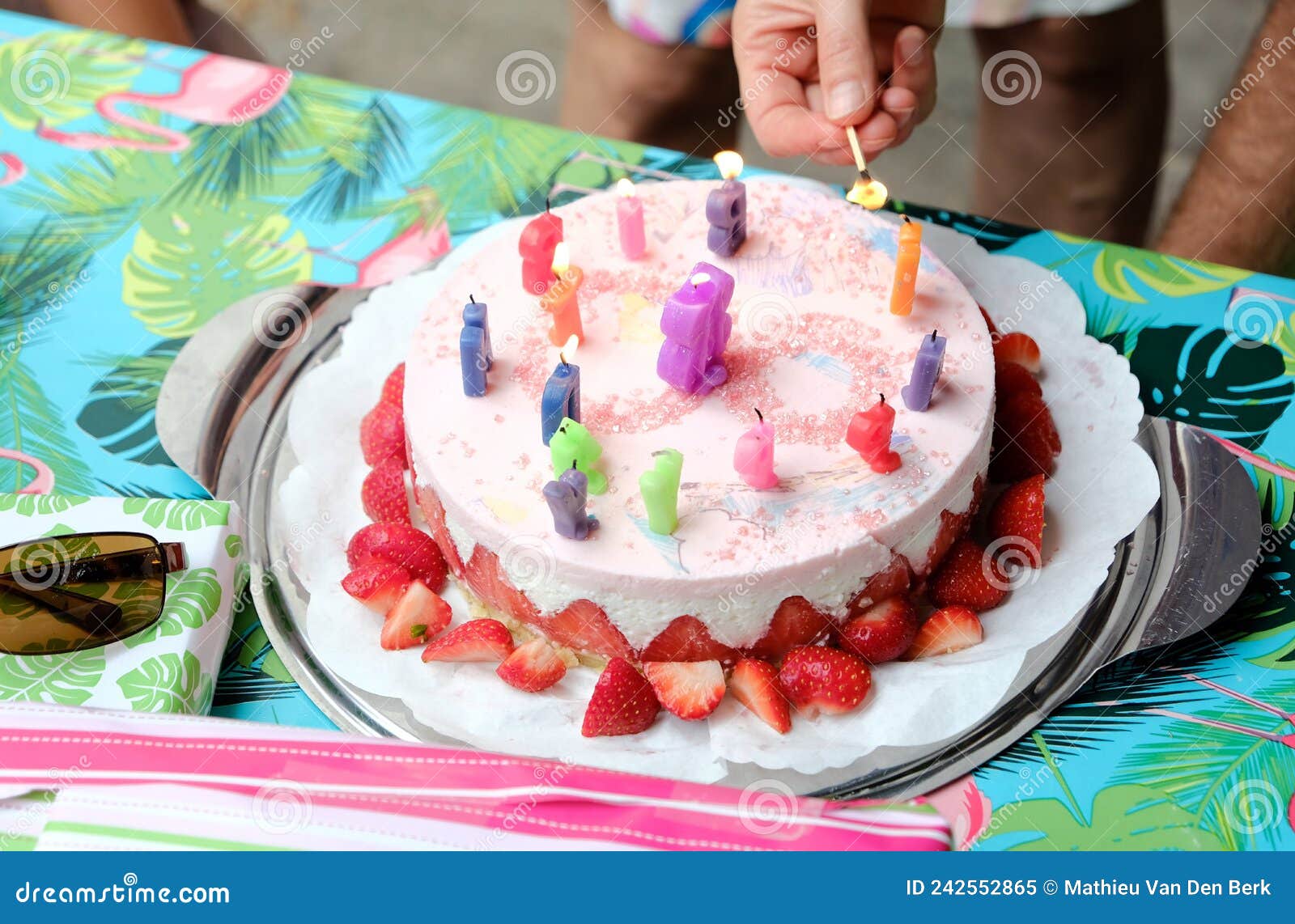 Delicious Birthday Cake on a Table in Amsterdam Stock Image - Image of ...