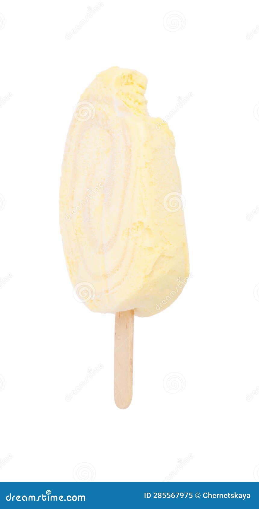 Delicious Bitten Ice Cream Bar Isolated on White, Top View Stock Image ...