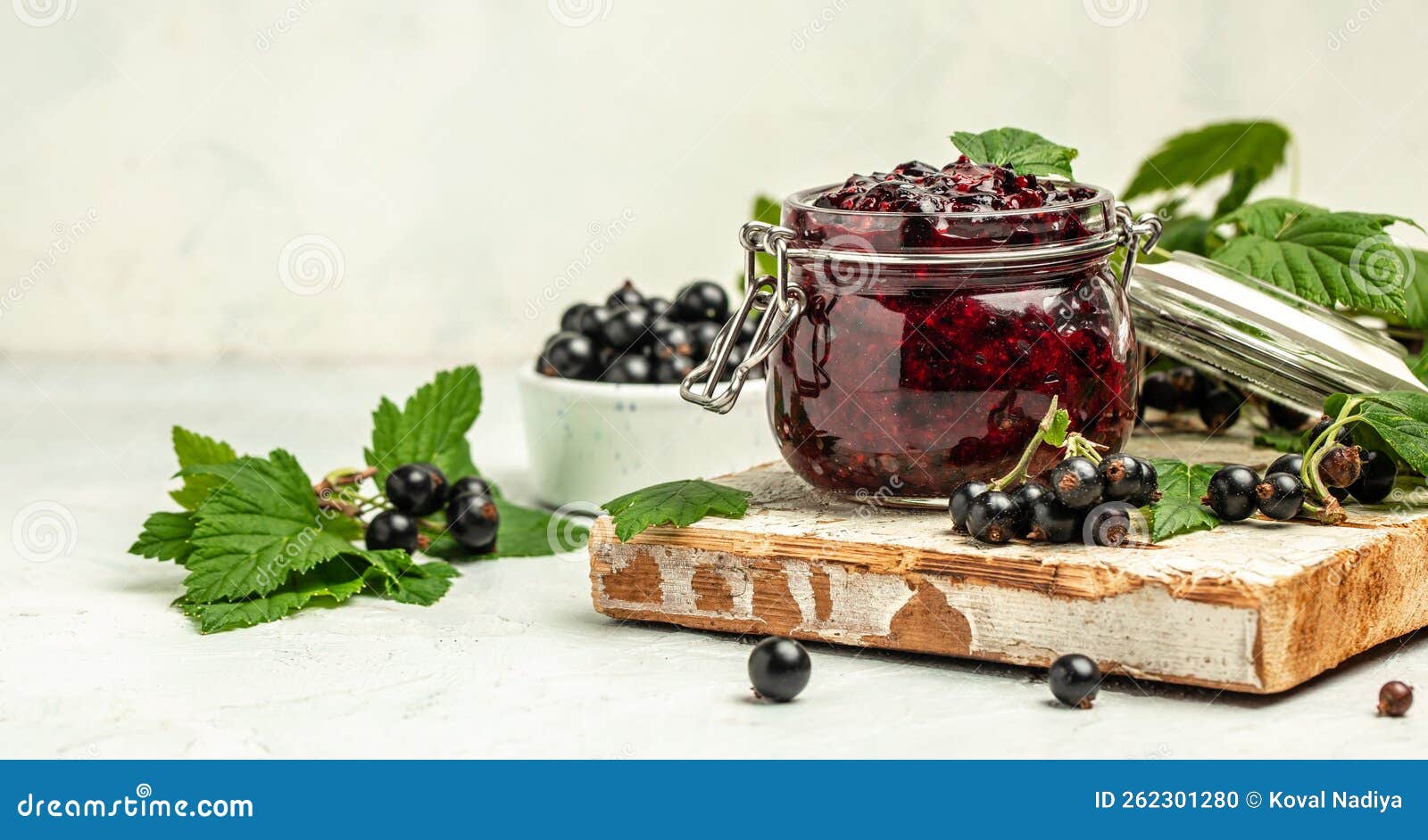 Delicious Black Currant Jam Curd, Custard or Jam and Fresh Berries ...