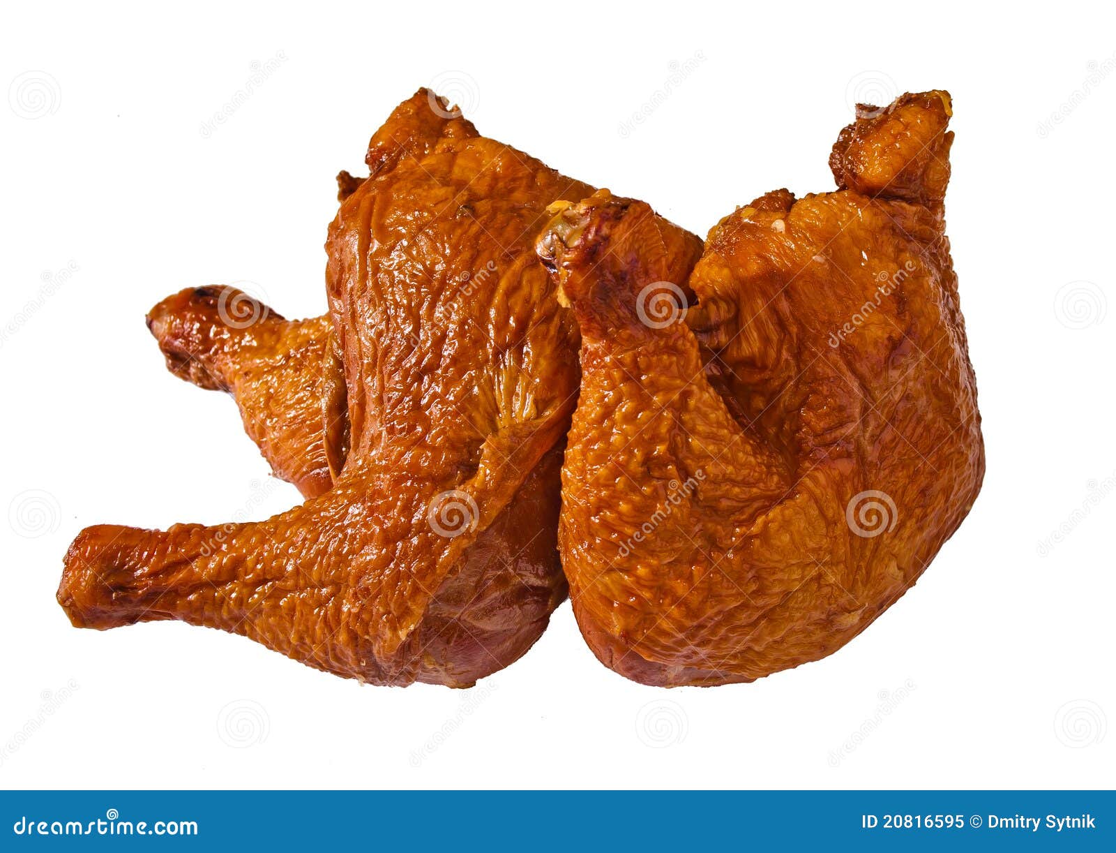 Delicious Bloated Chicken Leg on White Stock Image - Image of delicious ...