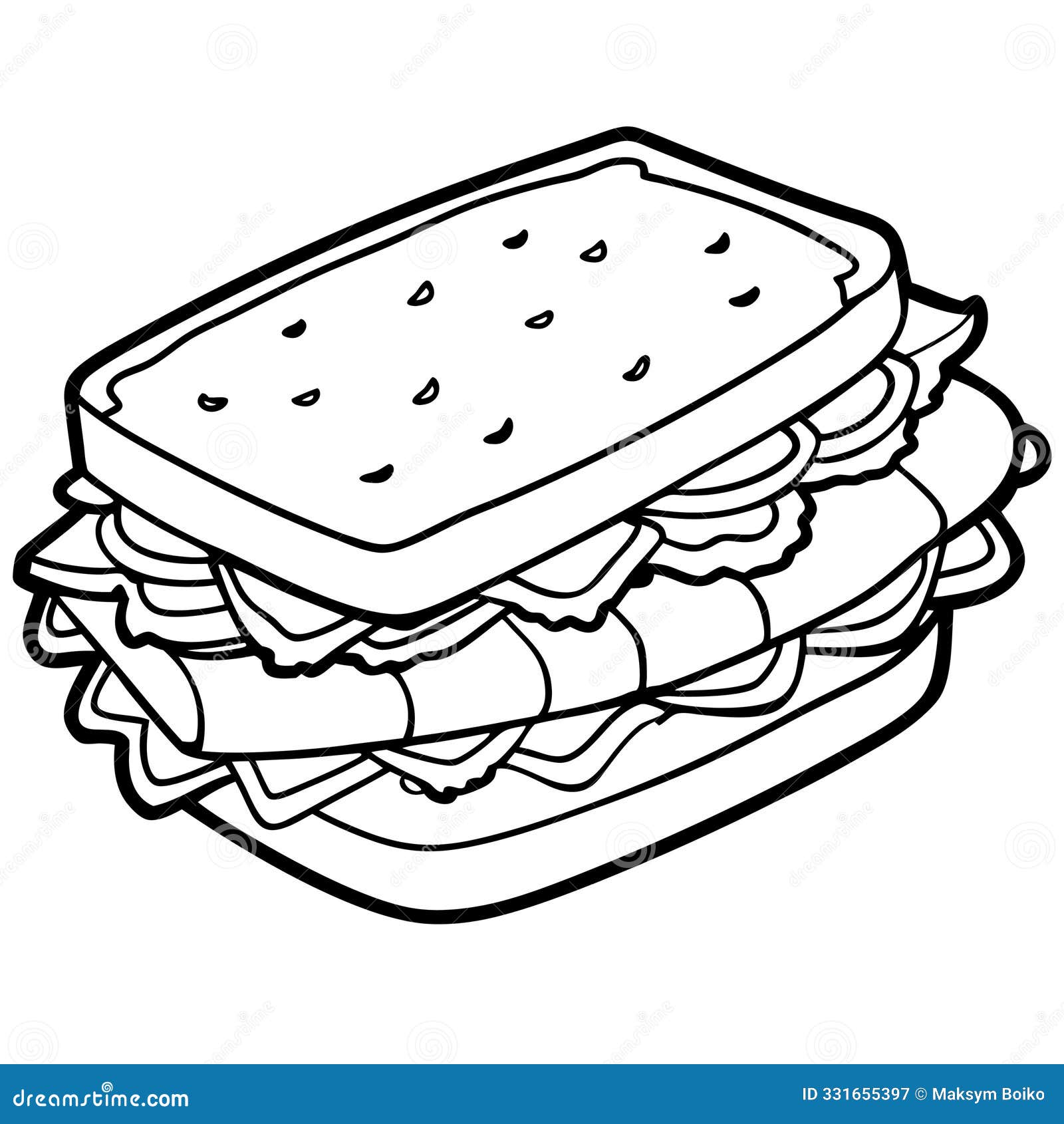 Delicious BLT Sandwich Illustration Stock Vector - Illustration of ...