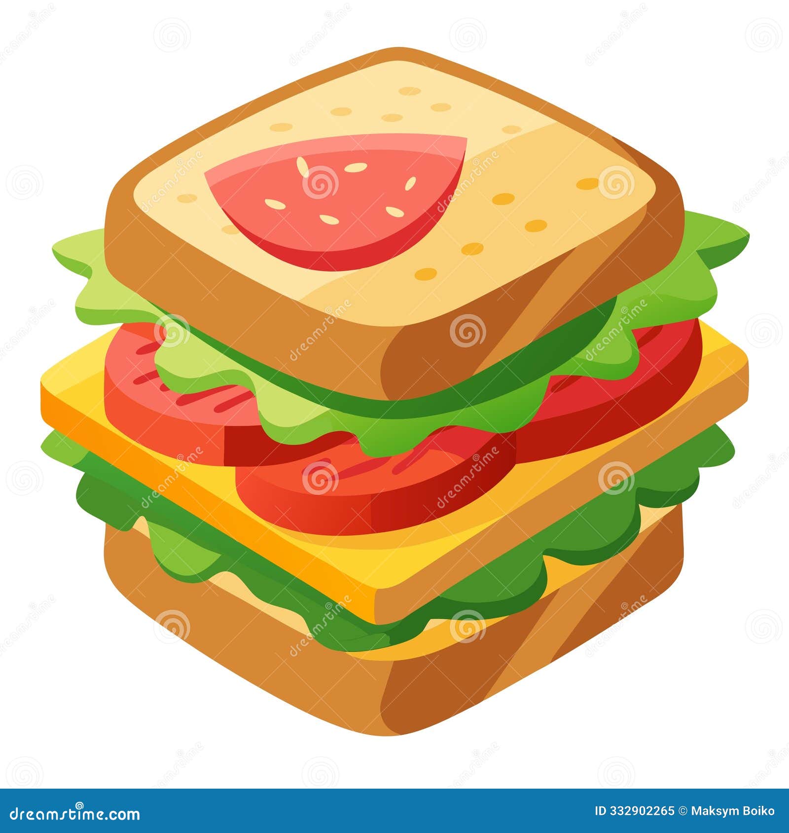 Delicious BLT Sandwich Illustration Stock Vector - Illustration of ...