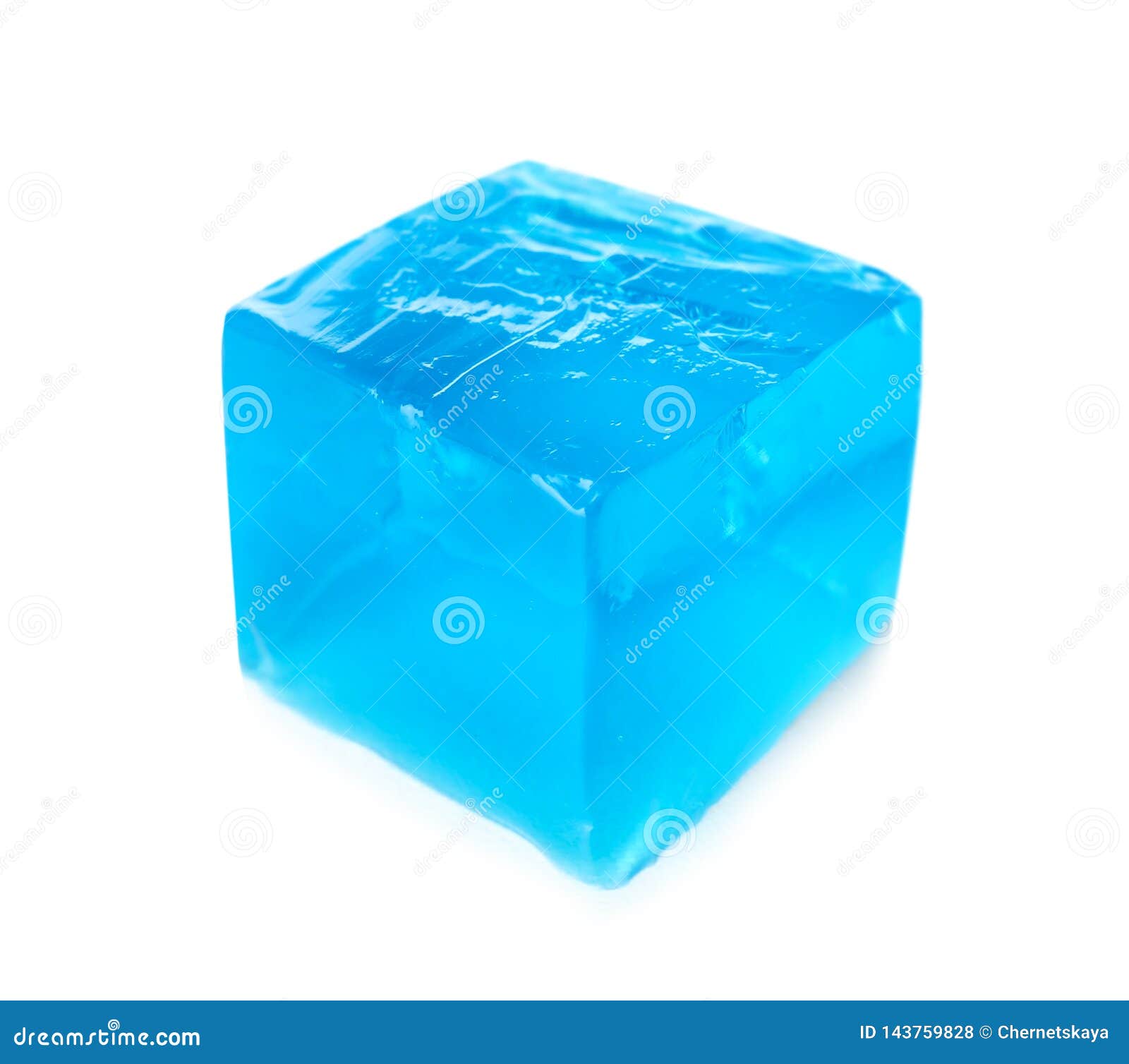 Delicious Blue Jelly Cube on White Stock Photo - Image of berry ...