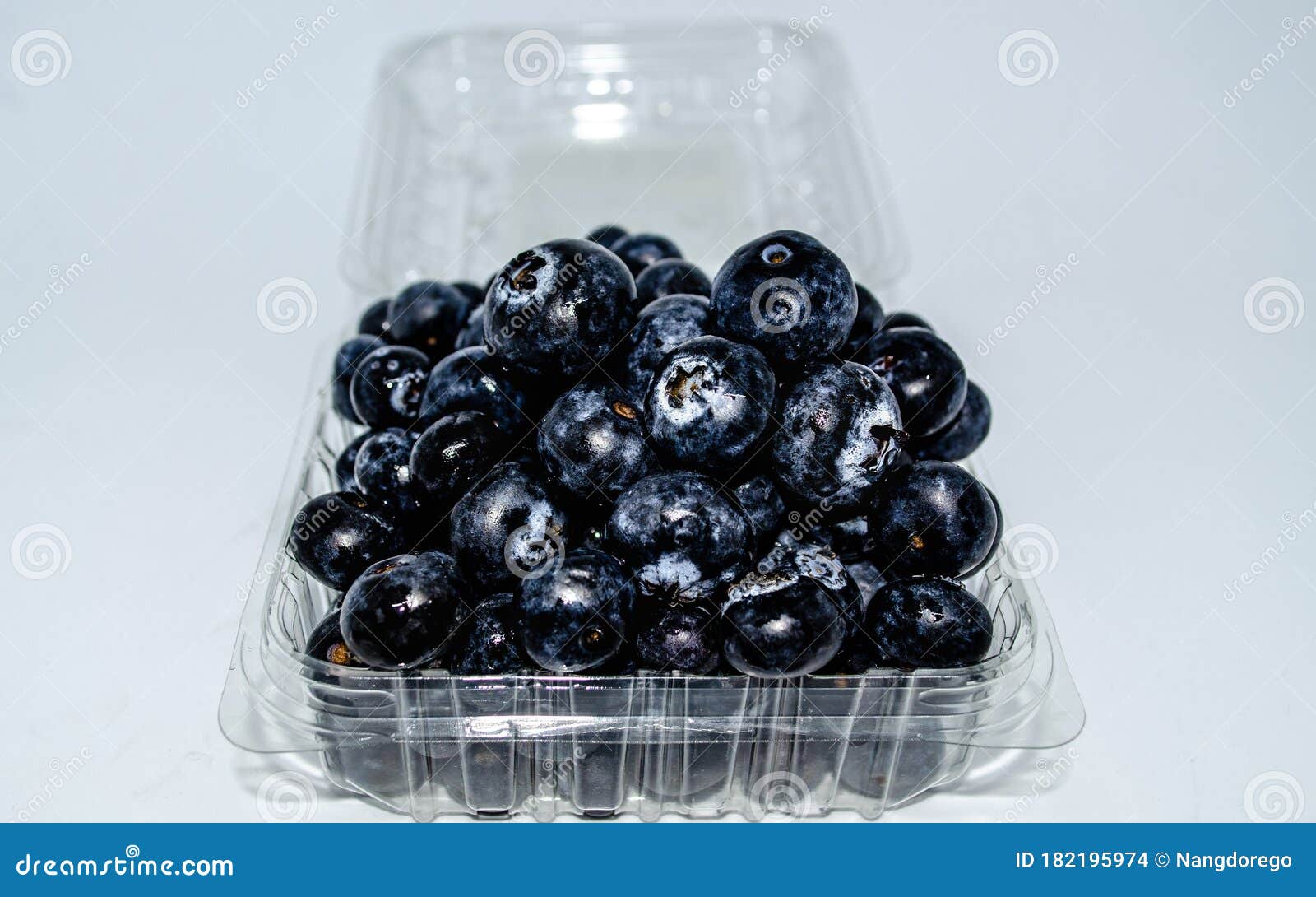 Delicious Blueberries in Plastic Box Stock Photo - Image of background ...