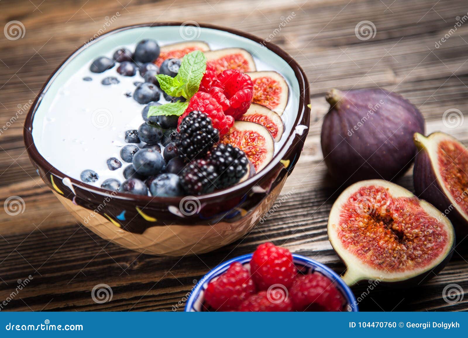 Delicious Blueberry and Fig Yoghurt Stock Photo - Image of delicious ...