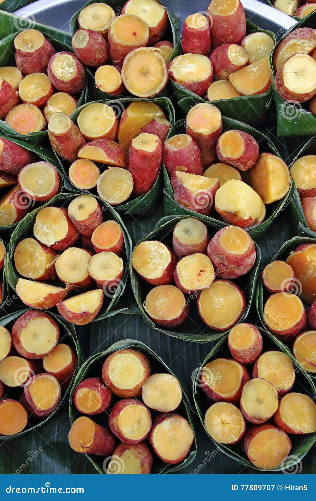 Delicious Boiled Cassava .at Thai Market Stock Image - Image of thai ...