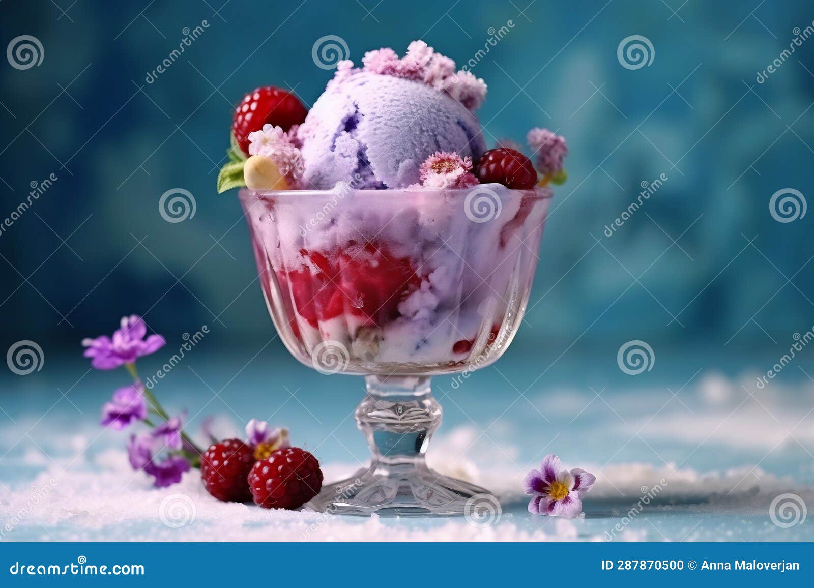 A Delicious Bowl of Berries Ice Cream Stock Photo - Image of gelato ...