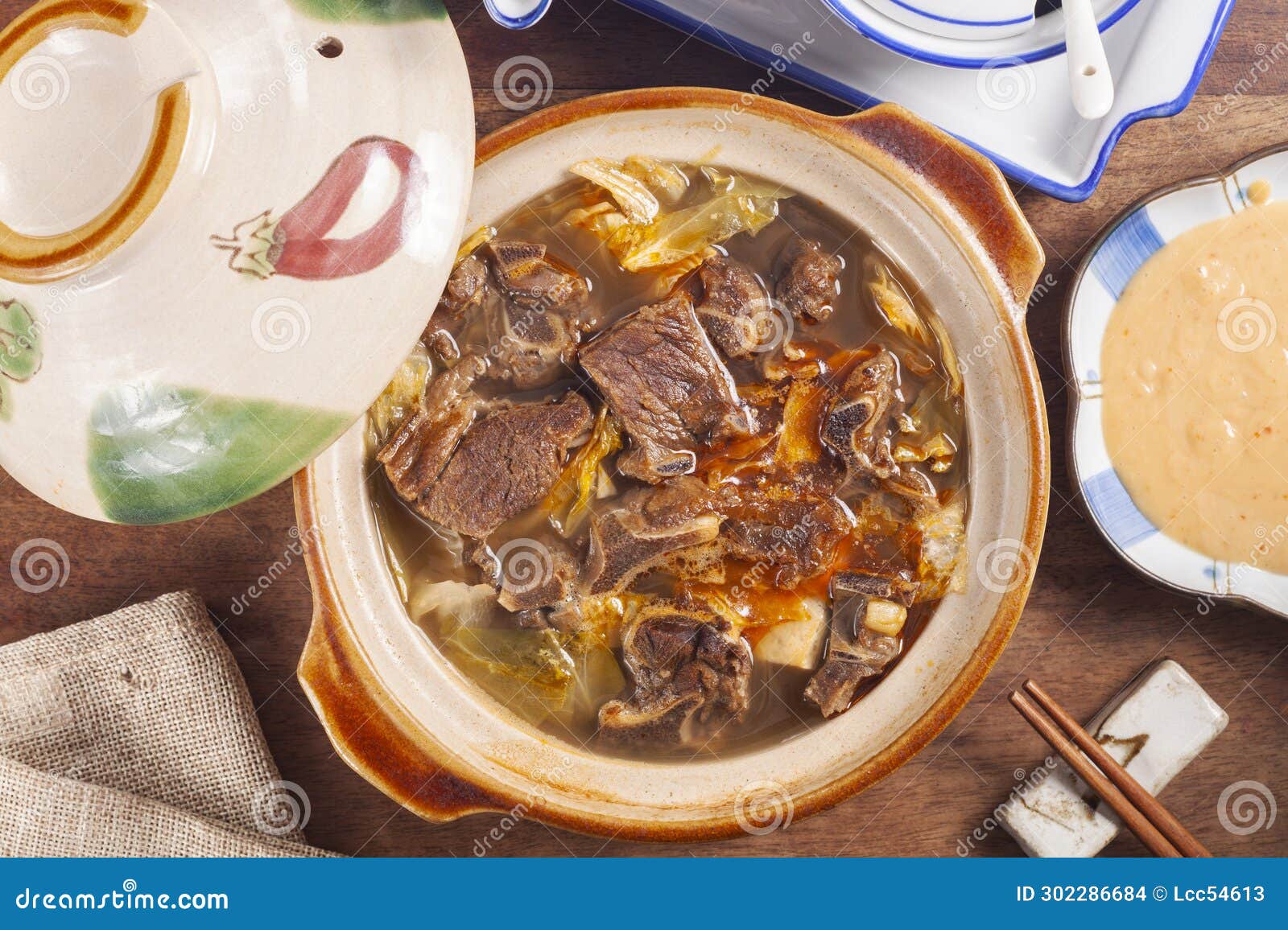 Braised mutton hot pot. stock photo. Image of dinner - 302286684