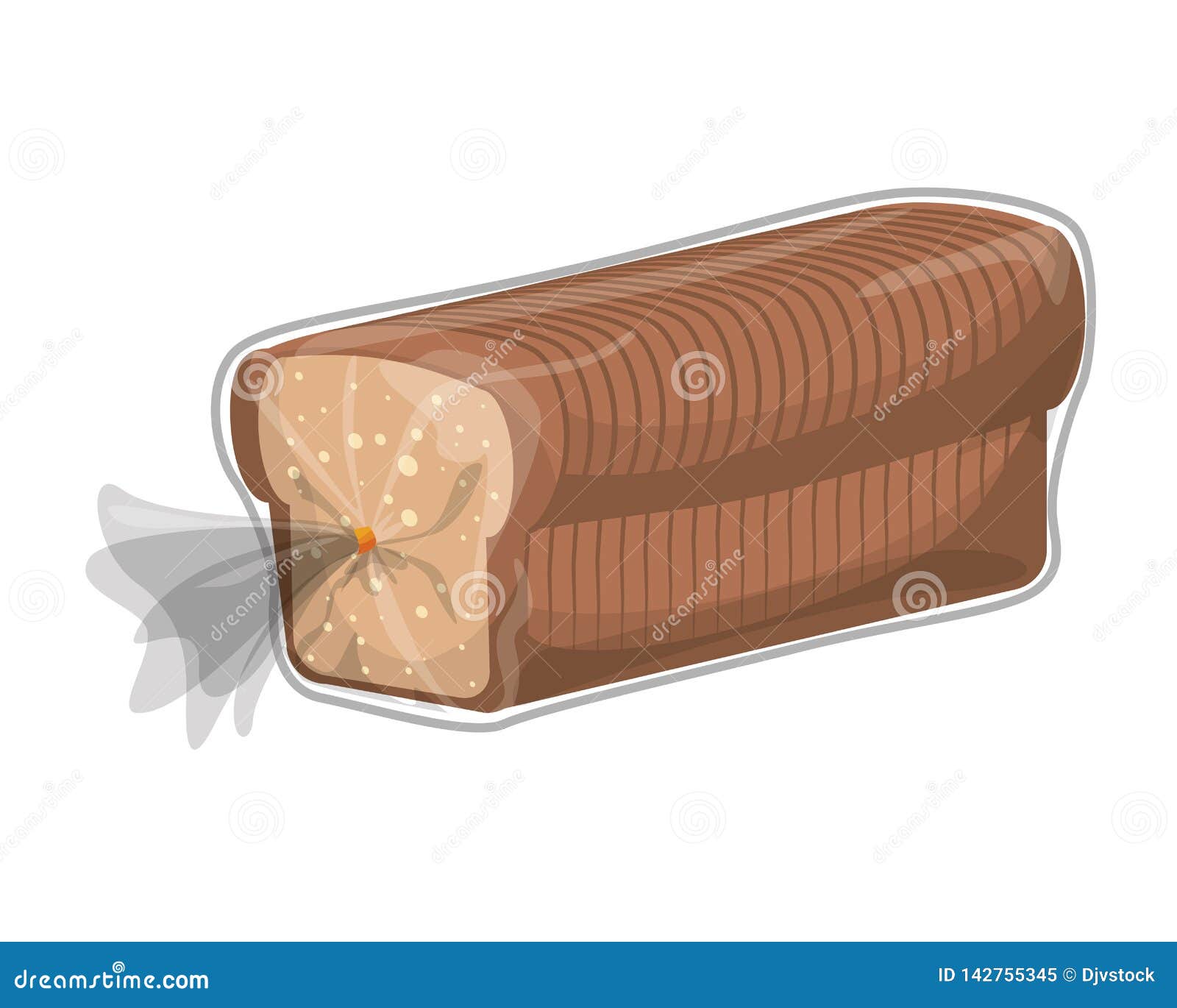 Delicious bread in bag stock vector. Illustration of lifestyle - 142755345