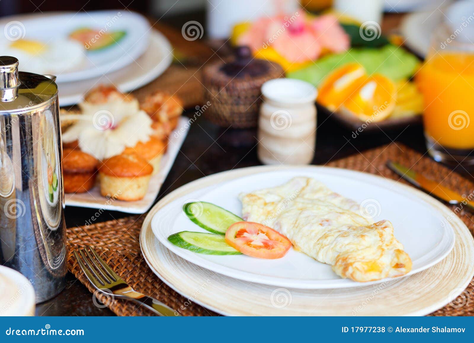 Delicious breakfast stock photo. Image of omelette, drink - 17977238