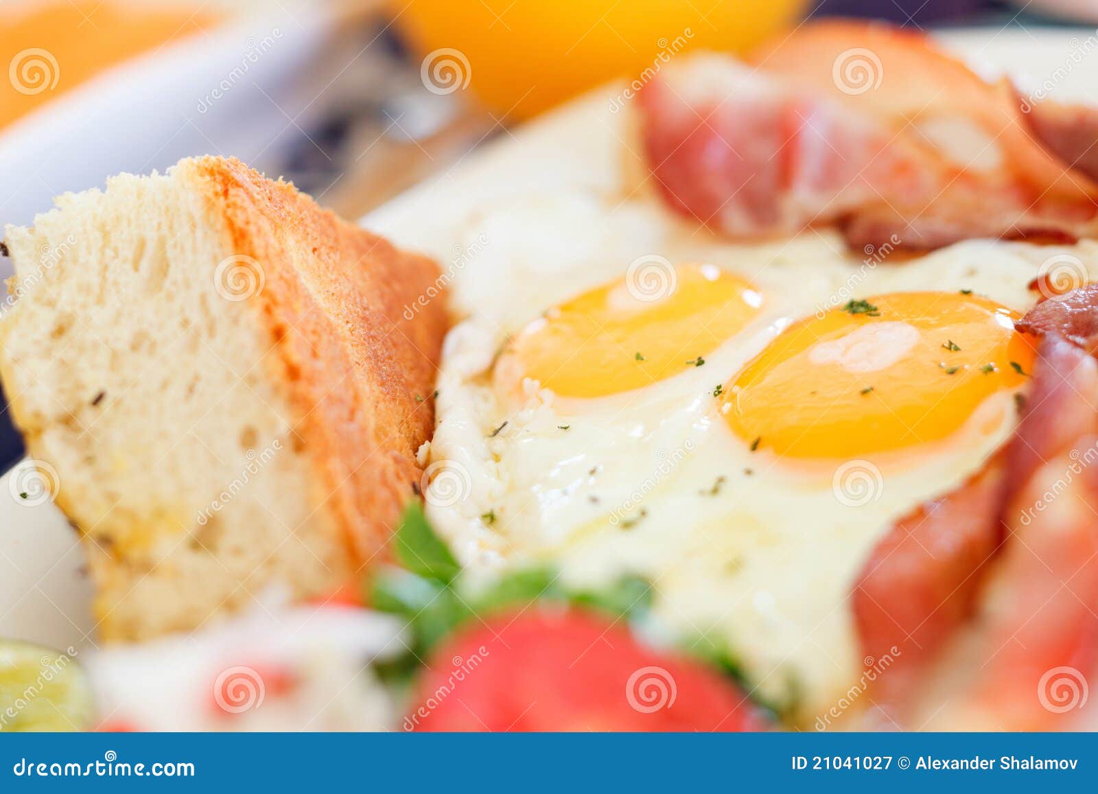 Delicious breakfast stock image. Image of fried, slice - 21041027
