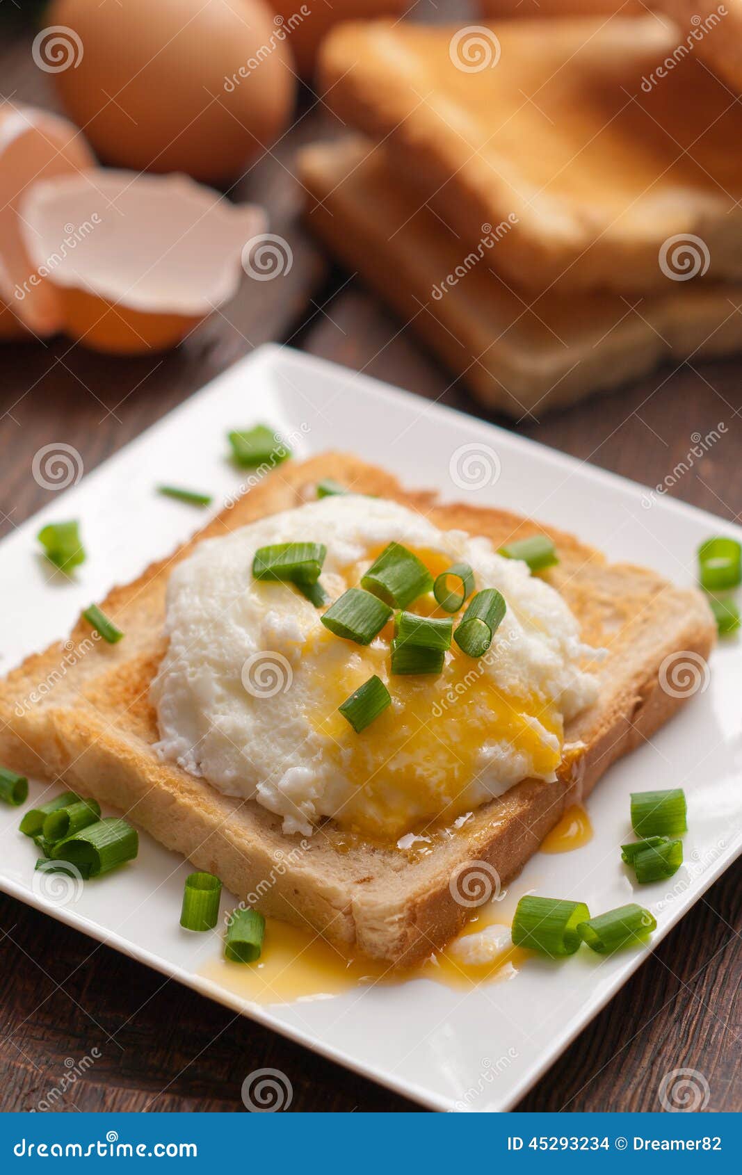 Delicious Breakfast. Eggs Benedict with Ham on Toast. Stock Photo ...
