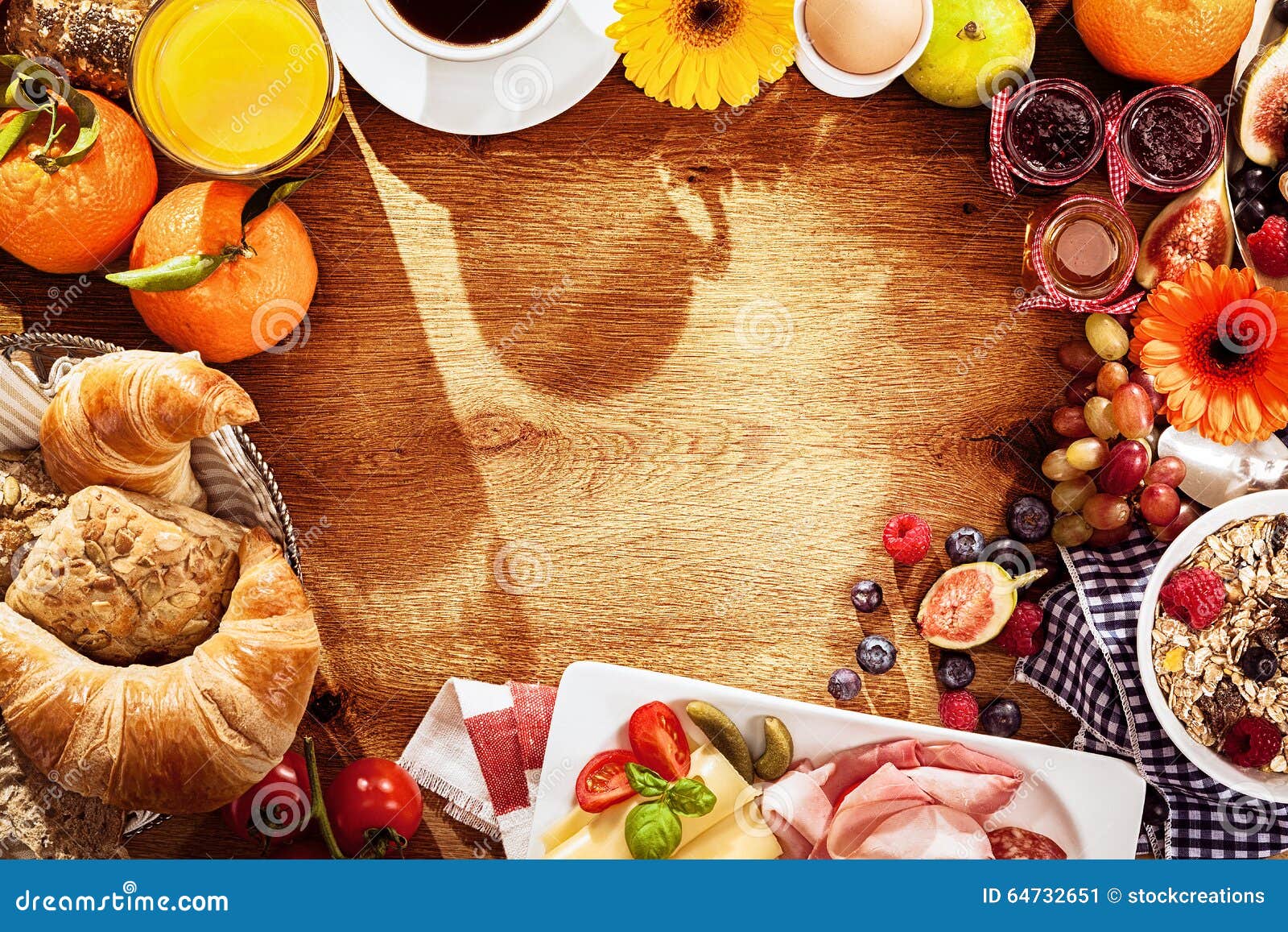 Delicious Breakfast Food Border Stock Image - Image of ingredients ...