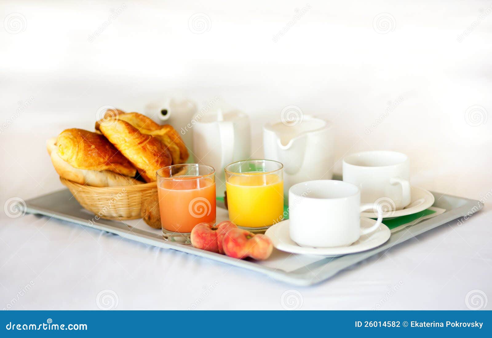 Delicious Breakfast Served in Bed Stock Photo - Image of served ...