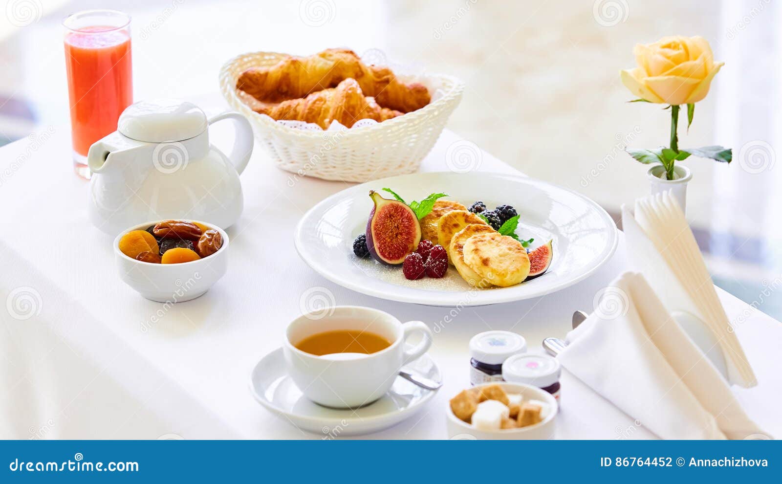 Delicious Breakfast for Two at the Luxury Hotel. Stock Photo - Image of ...