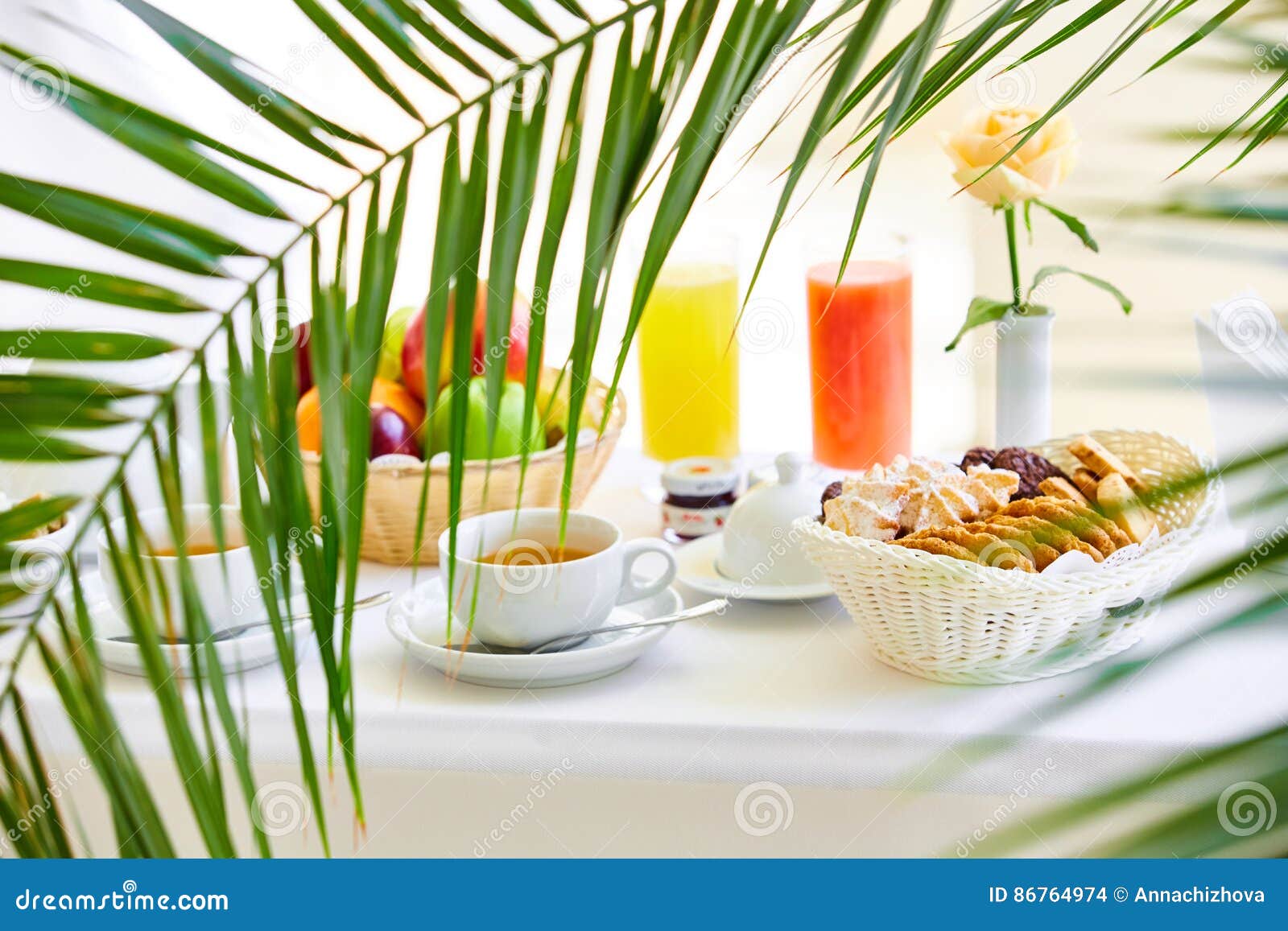Delicious Breakfast for Two at the Luxury Hotel. Stock Photo - Image of ...