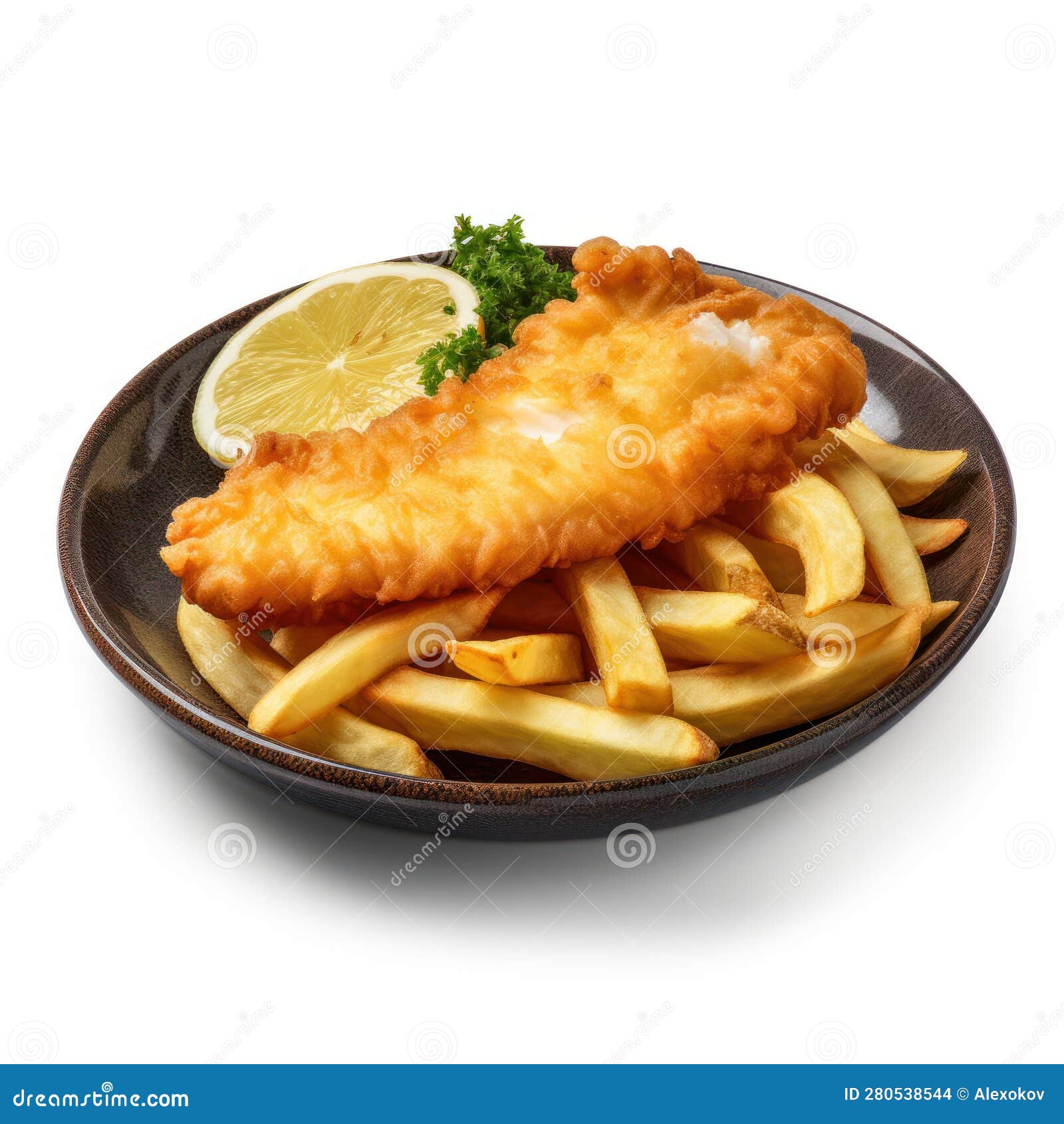 Delicious British Fish and Chips on a Plate High Resolution Image ...