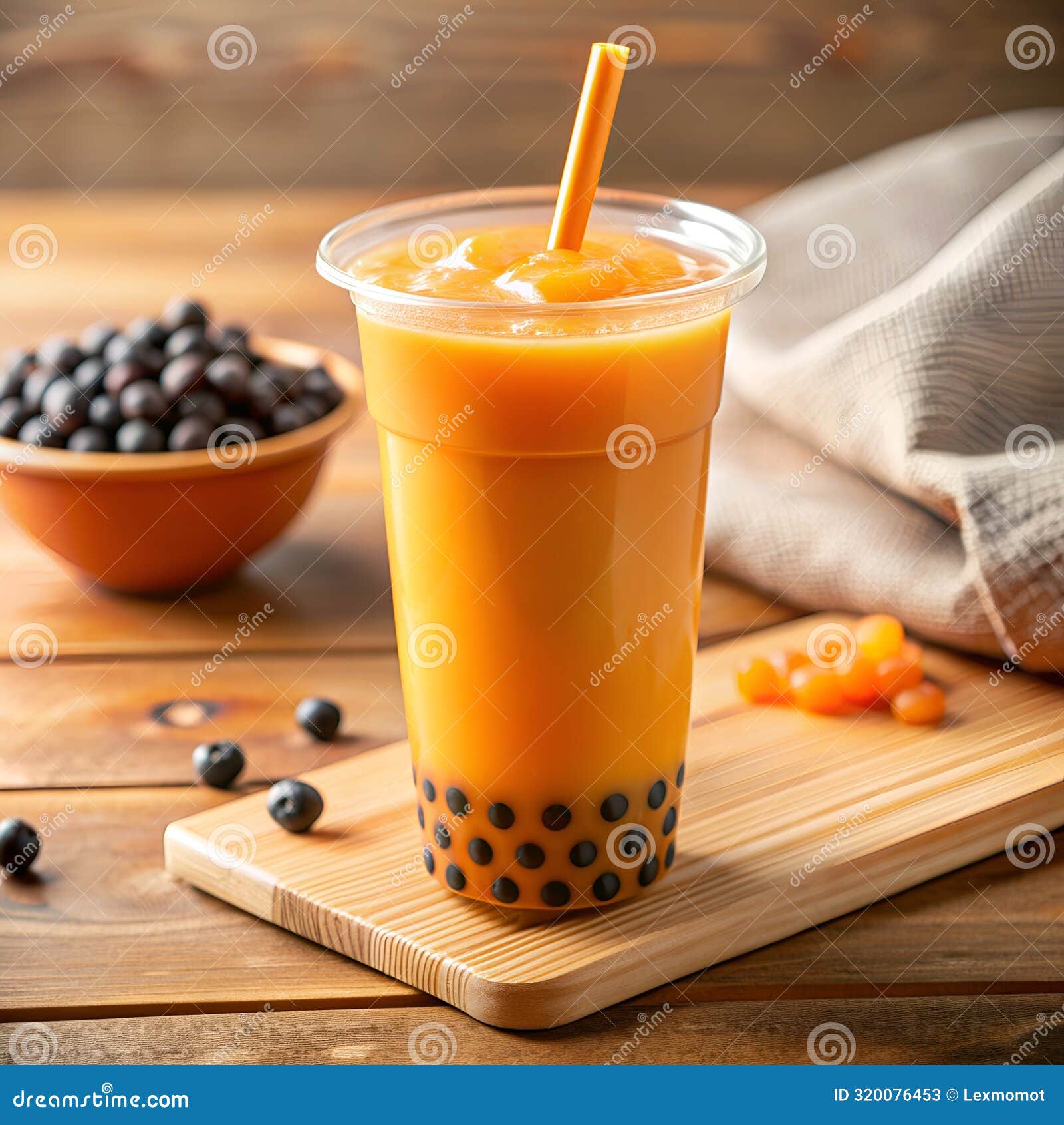 Delicious Bubble Tea with Tapioca Pearls in a Clear Cup, Ai-Generated ...