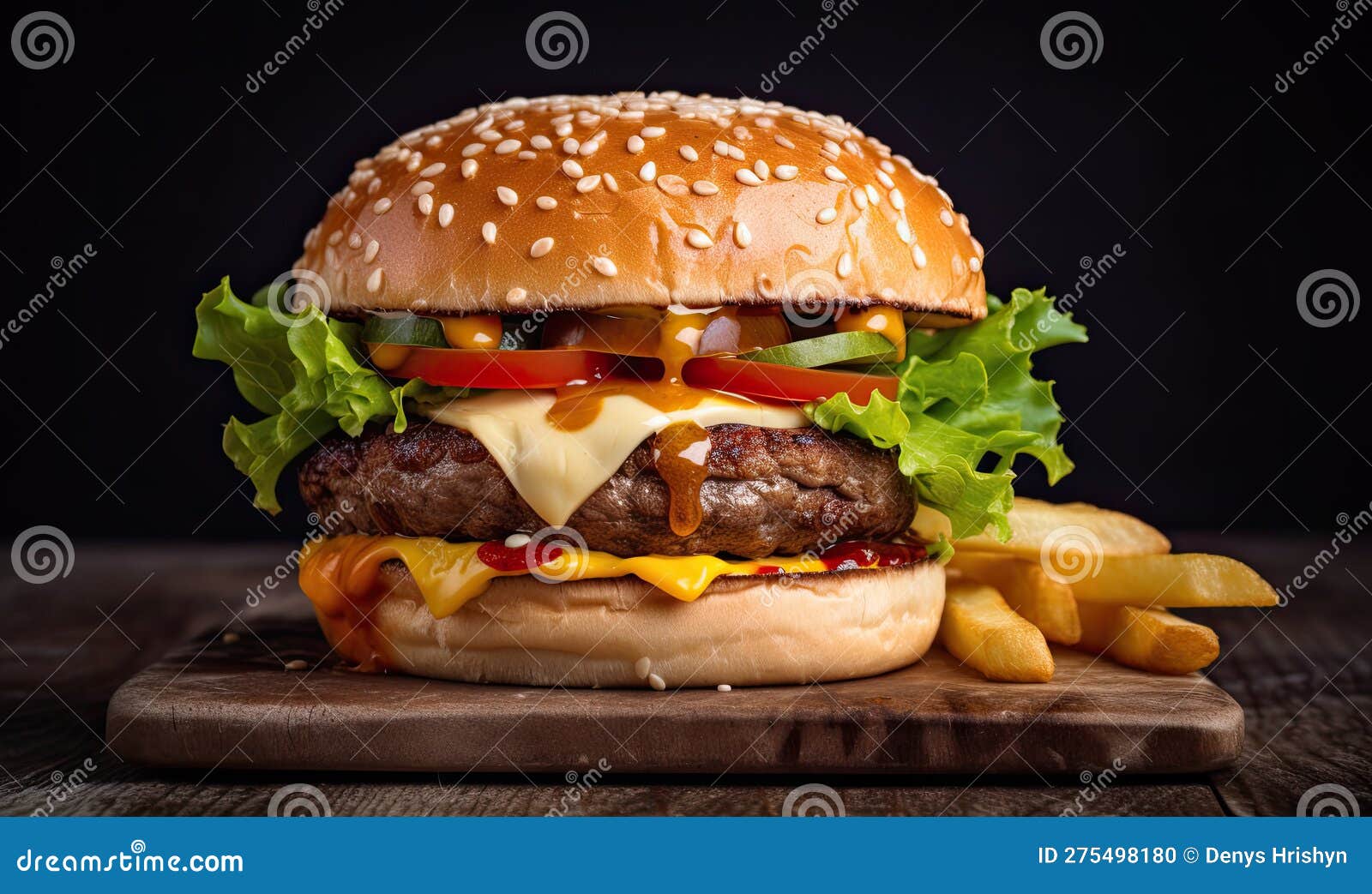 Delicious Burger and Fries from Fast Food Joint Creating Using ...