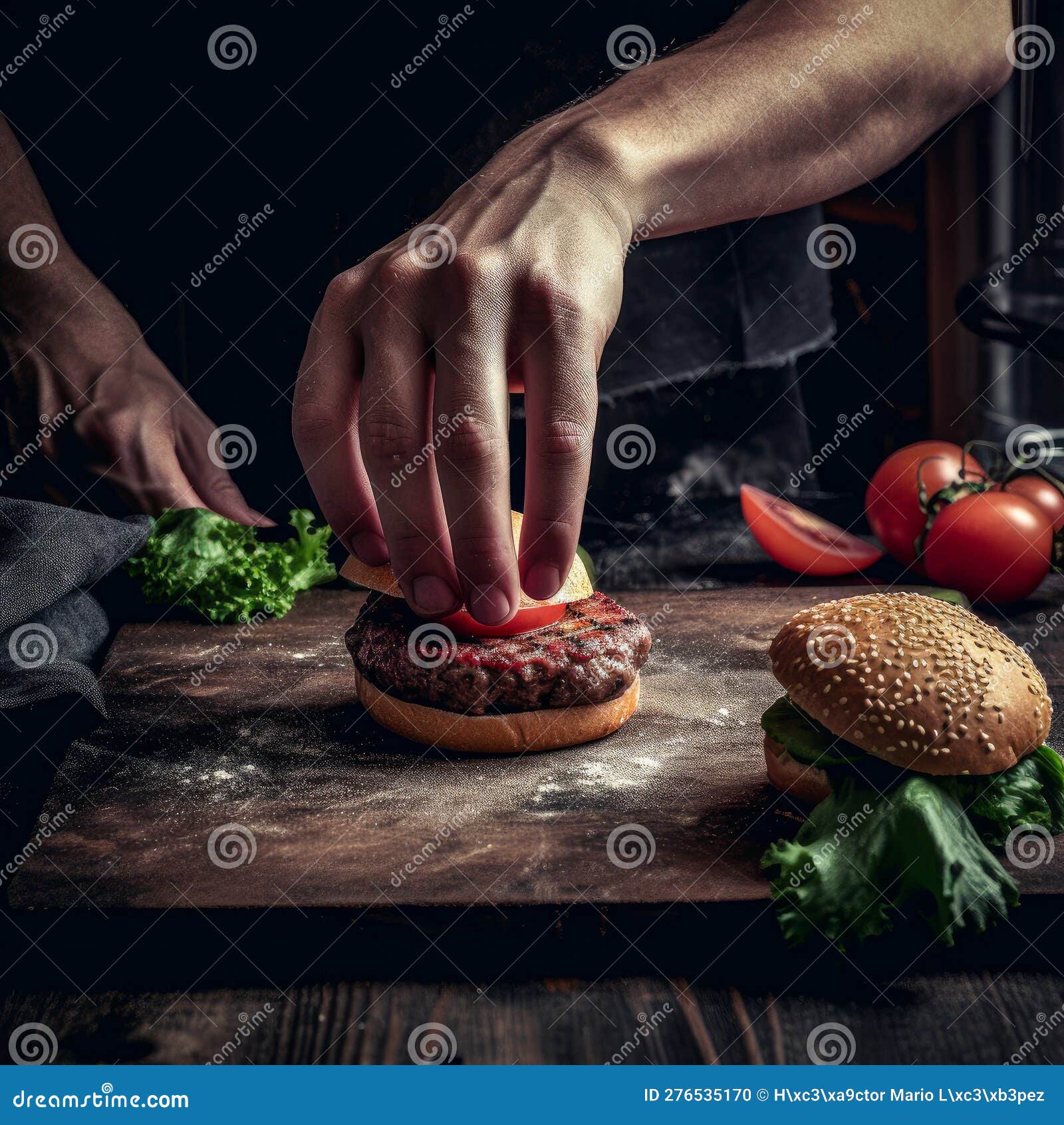Delicious Burger Full of Flavor and Colors Stock Illustration ...