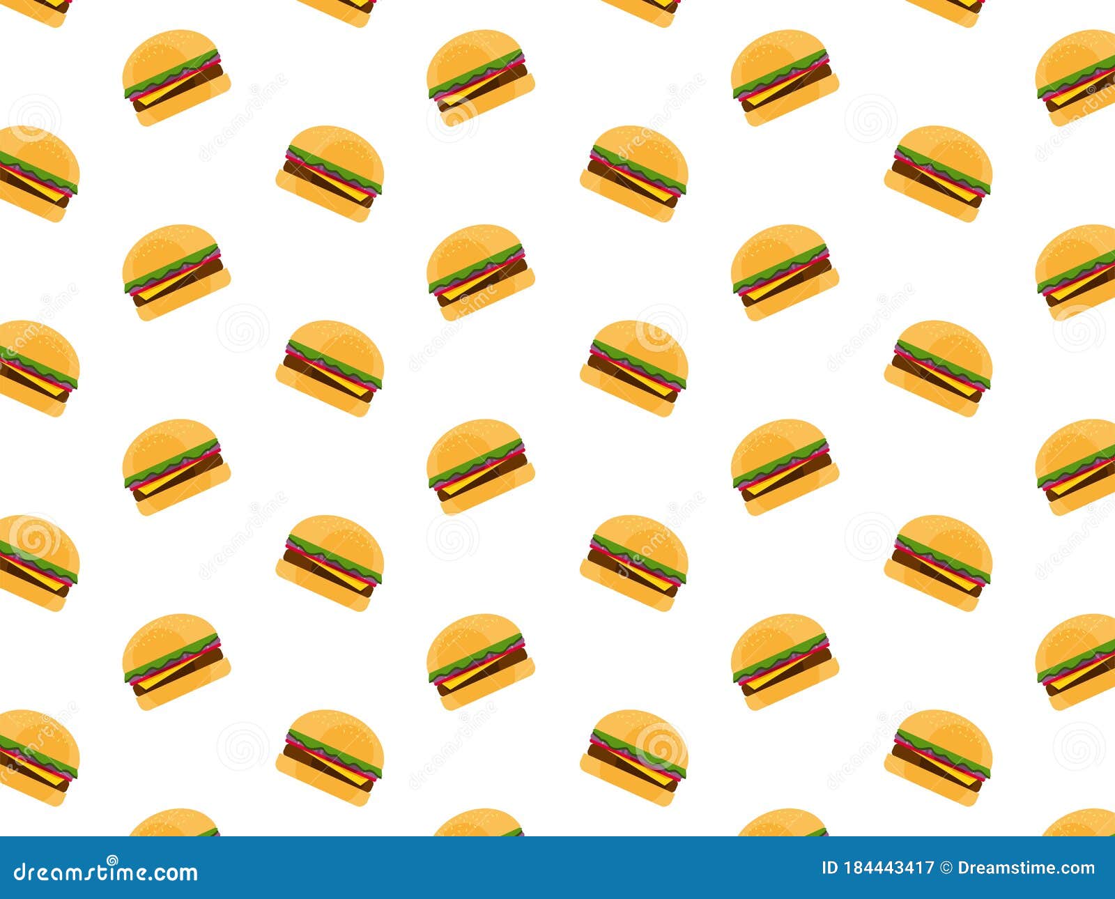 Burger Pattern. Hamburgers Background. Fast Food Texture. Vector ...