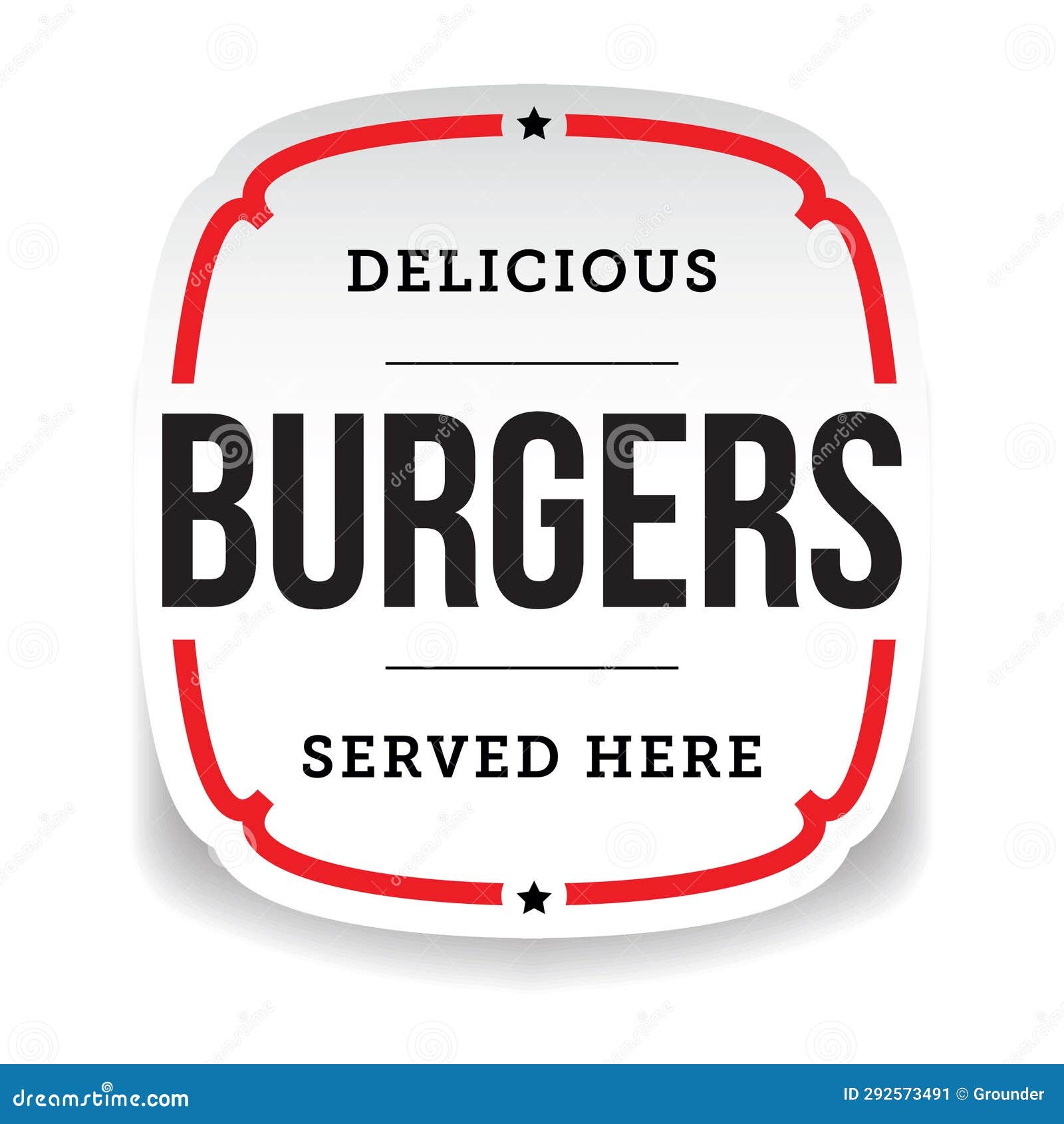 Delicious Burgers Served Here Vintage Label Stock Illustration ...