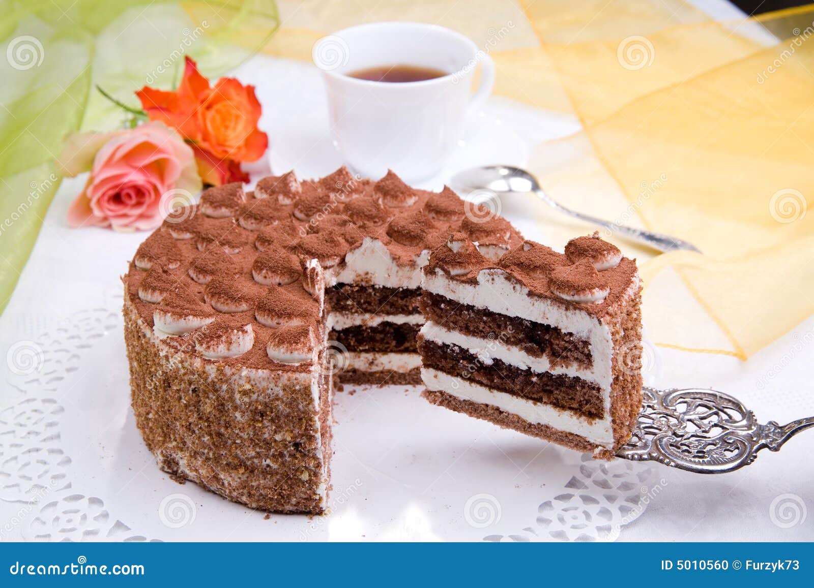 Delicious cake stock photo. Image of romantic, flower - 5010560