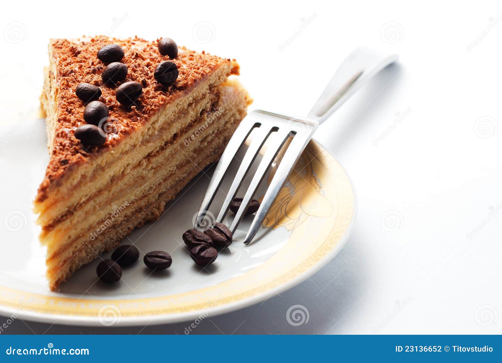 Delicious Cake with Coffee Beans Stock Photo - Image of beans, frosted ...