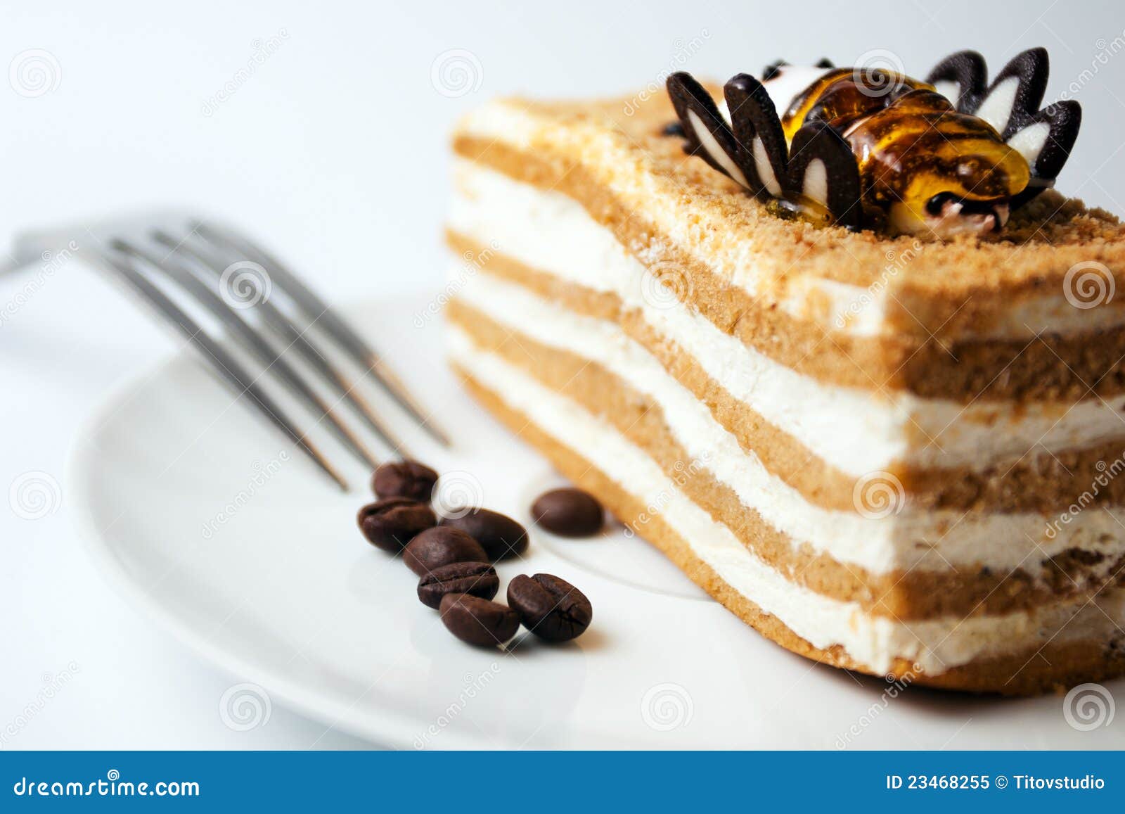 Delicious Cake with Coffee Beans Stock Image - Image of craving, cream ...