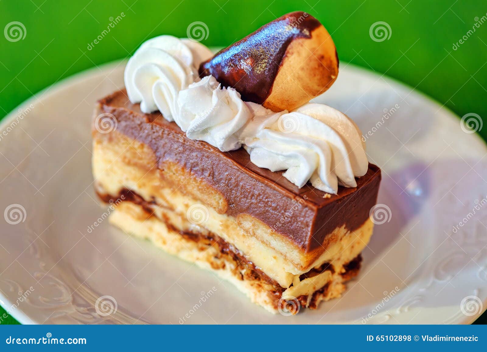 Delicious cake slice stock photo. Image of piece, brown - 65102898