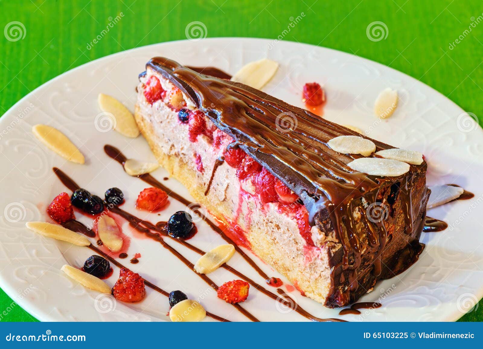 Delicious cake slice stock image. Image of gourmet, berry - 65103225