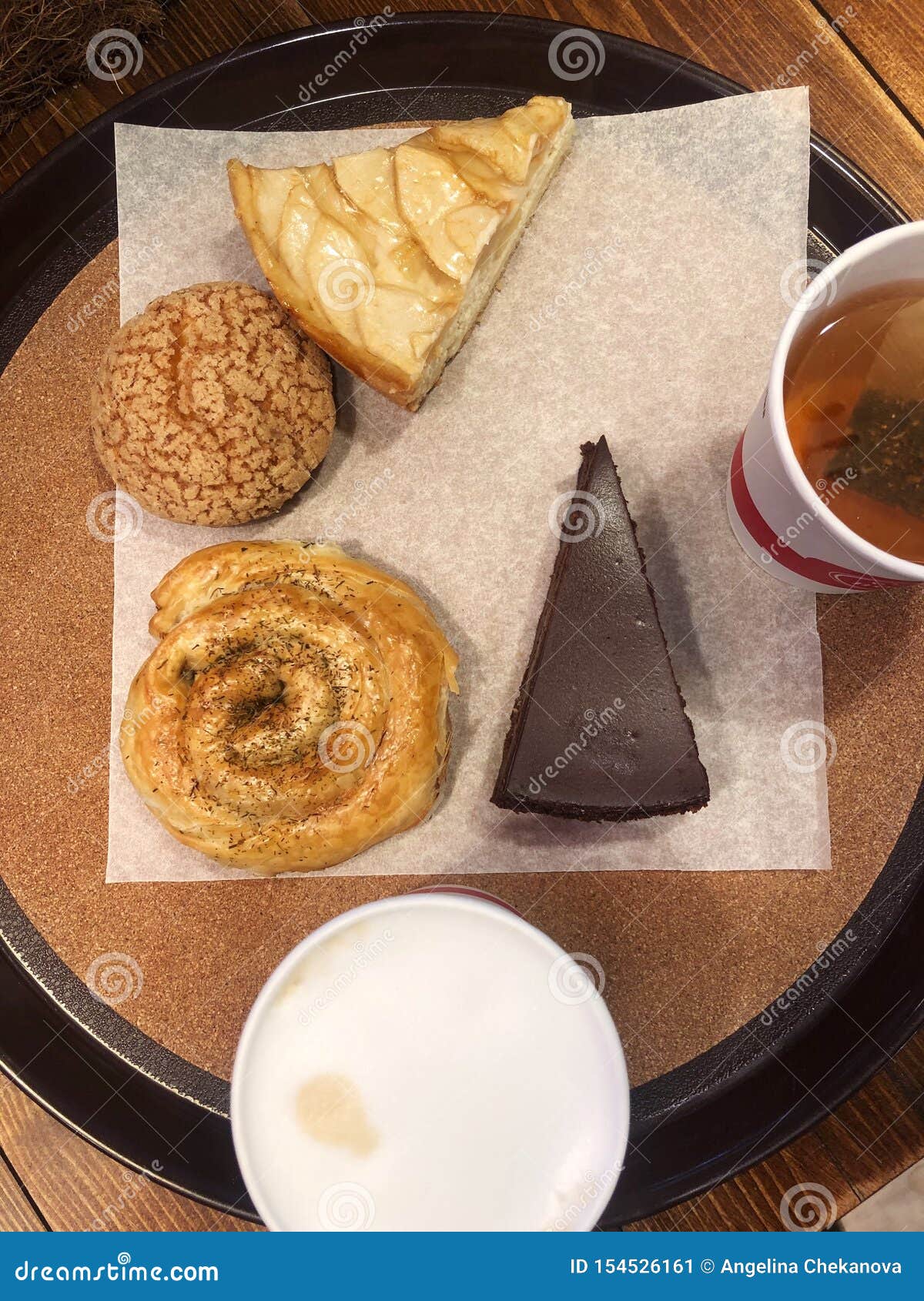 Delicious Cakes and Drinks in the Cafe Stock Image - Image of breakfast ...