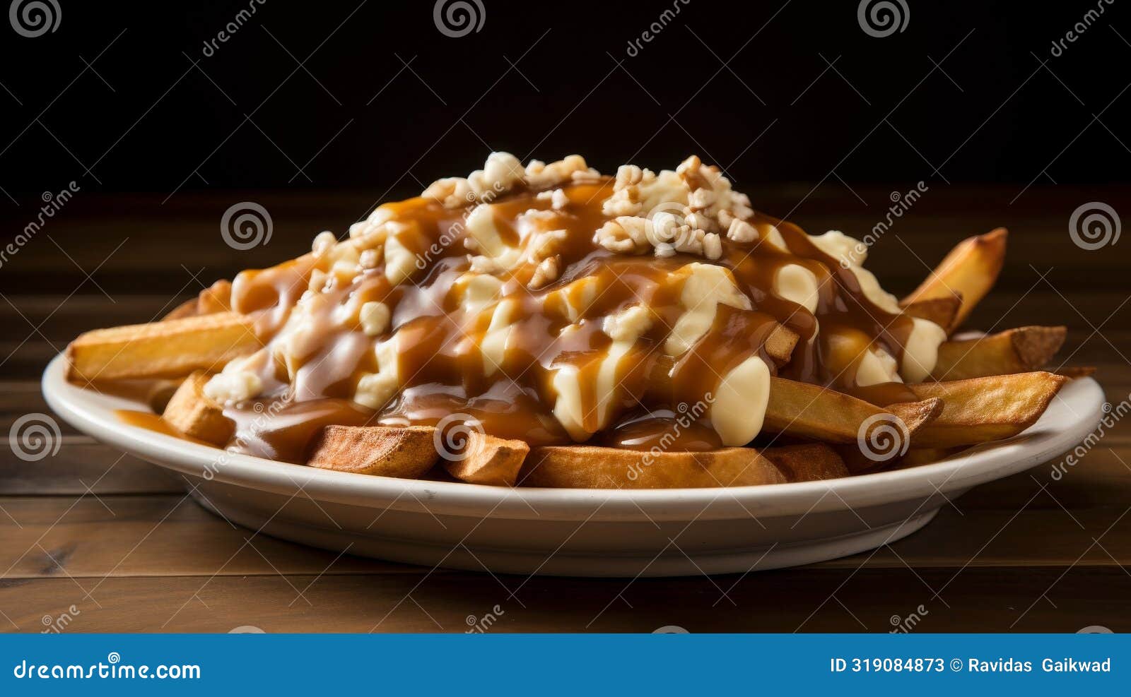 Canadian Poutine With Cheese Curds, Gravy, And French Fries Royalty ...